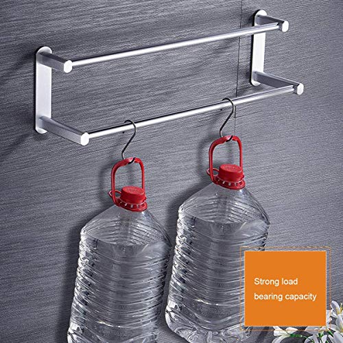 Double Tea Towel Holder for Hanging Over The Kitchen Cupboard Door - 41Cm/16.14Inch Towel Rack - No Drilling Necessary - /Silver/81Cm (Svart 41 cm)
