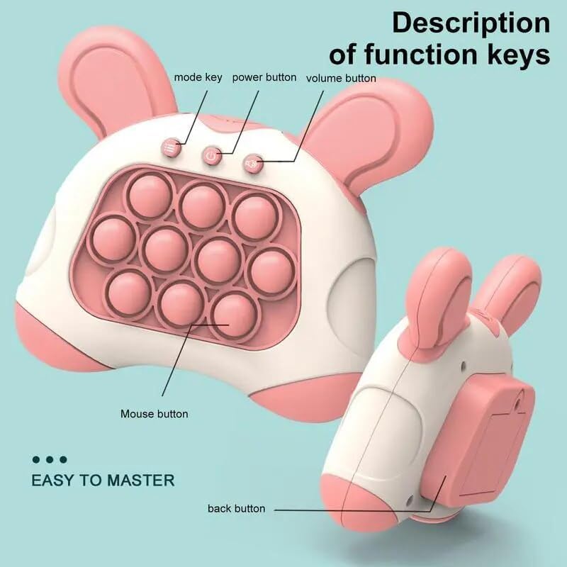 Handheld Pop Game Sensory Fidget Toys with Light, Fast Push Game Fidget Toys, Handheld Bubble Game Console, Speed Push Toy Through Level, Birthday Gift for Boys and Girls (Green)
