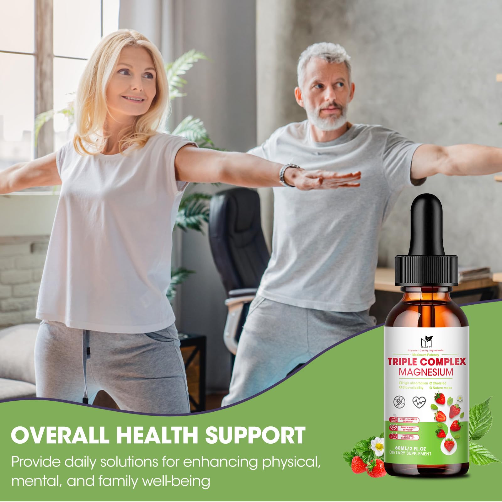 Liquid Magnesium Glycinate 500mg - Triple Complex Magnesium with Glycinate,Malate,Taurate,Chelated Magnesium for Sleep,Cramps,Cardiovascular,Blood Pressure SupportF
