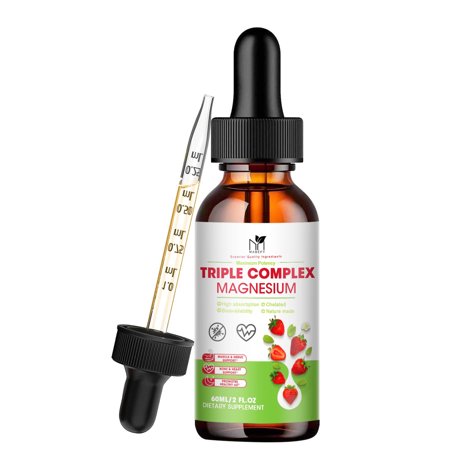 Liquid Magnesium Glycinate 500mg - Triple Complex Magnesium with Glycinate,Malate,Taurate,Chelated Magnesium for Sleep,Cramps,Cardiovascular,Blood Pressure SupportF