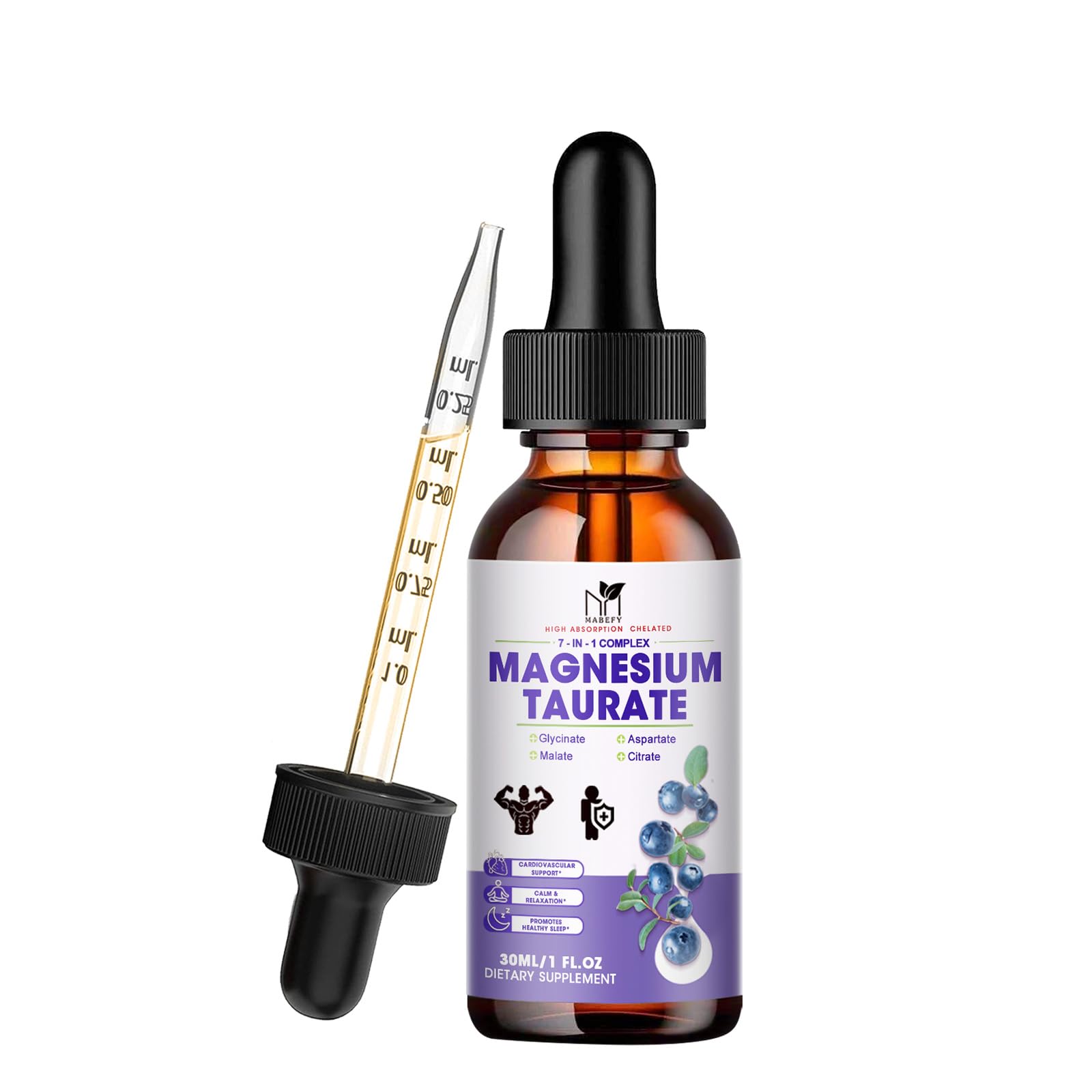 (2 Pack) Magnesium Complex Liquid Supplement, 2000mg Magnesium Taurate with Magnesium Glycinate 500mg,Malate,Aspartate,for Cardiovascular Health,Sleep,Calm,Cramps Support