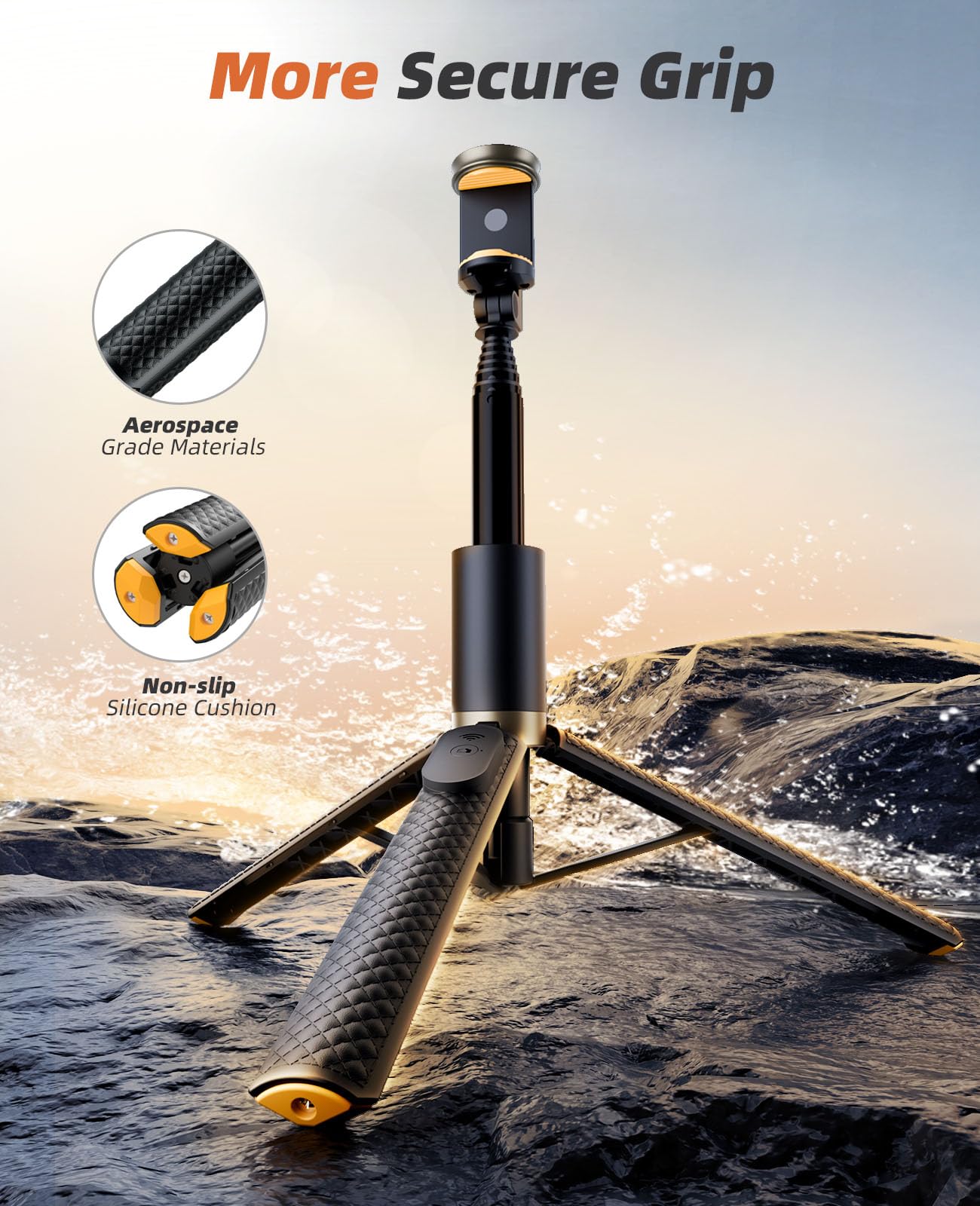 62" Phone Tripod & Selfie Stick, Tripod for iPhone with Remote, All-in-1 Cell Phone Stand, Portable, Lightweight Extendable for Selfies Video Recording Vlog, Compatible with iPhone Android