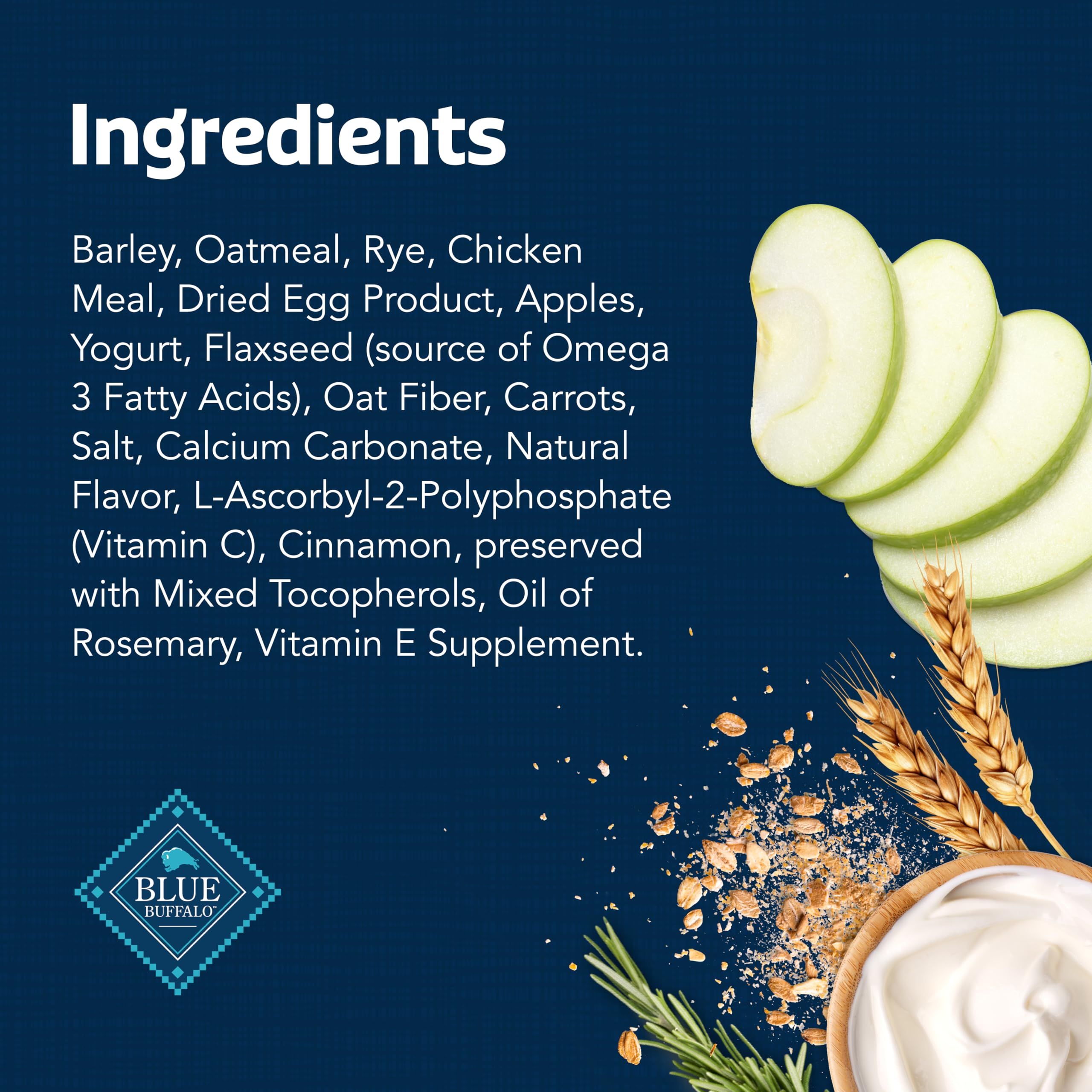 Blue Buffalo Health Bars Mini Crunchy Dog Biscuits, Oven-Baked with Natural Ingredients, Apples & Yogurt, 16-oz Bag