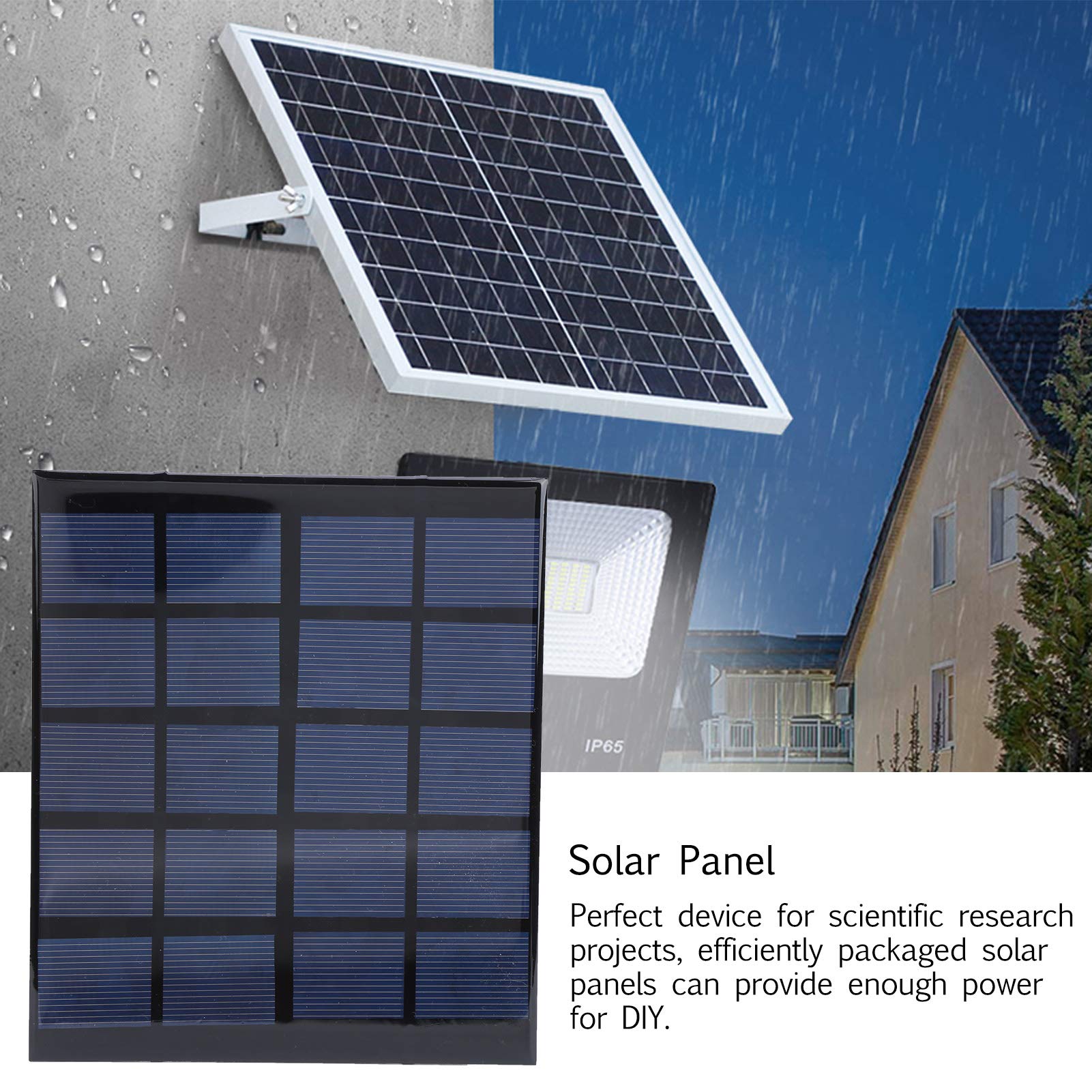 5V 500mA Solar Panel Cell Power Module with 2pcs,High Conversion Efficiency, Snow Proof and Wind Proof for Solar Lawn Lights, Solar Cell Phone Charger