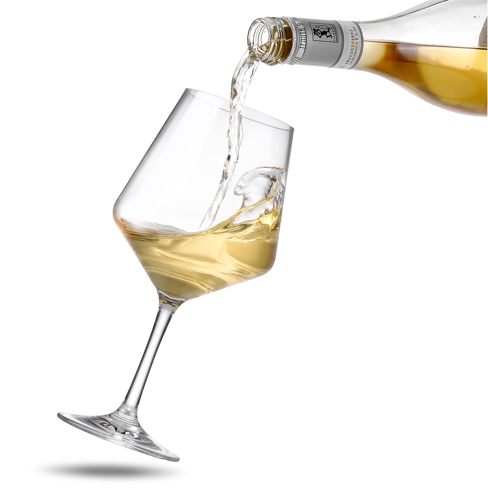 Hlukana Unbreakable Wine Glasses Set of 6, 16 oz Plastic Wine Glasses with Stem, BPA Free, Reusable Wine Glass for Poolside, Outdoors Camping Picnic Restaurants Home Bar Christmas Unique Gift