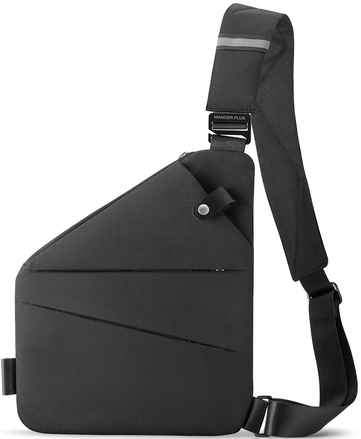 WANDER PLUS® Anti Theft Crossbody Travel Bag for Women Men, Multi-Pocket Crossbody Bag, Slim Sling Bag with Adjustable Strap, Black