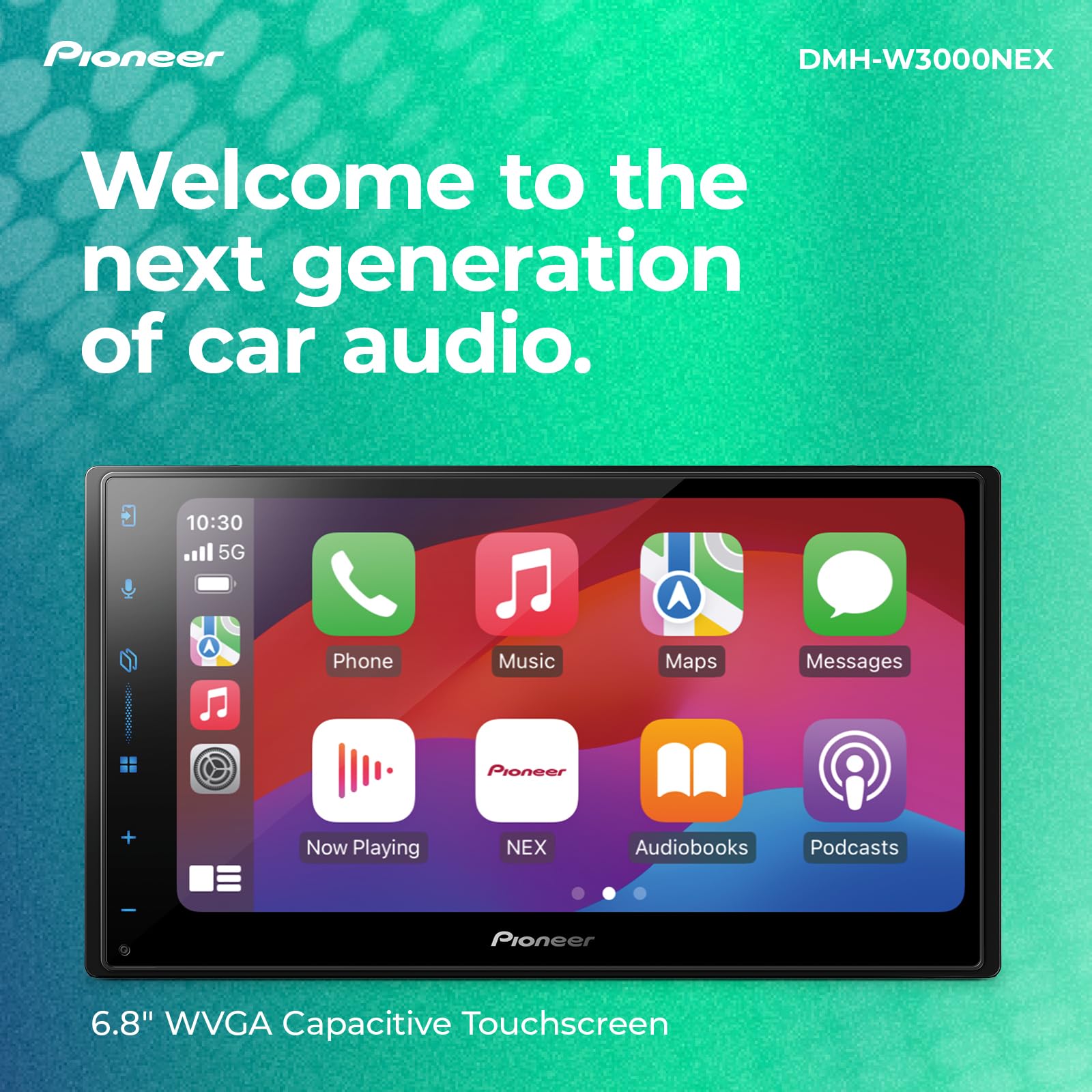 Pioneer DMH-W3000NEX 6.8" Double Din Multimedia Digital Media Receiver, Wireless Apple CarPlay and Android Auto, Bluetooth, Backup Camera Compatible, Touchscreen, One Touch Navigation