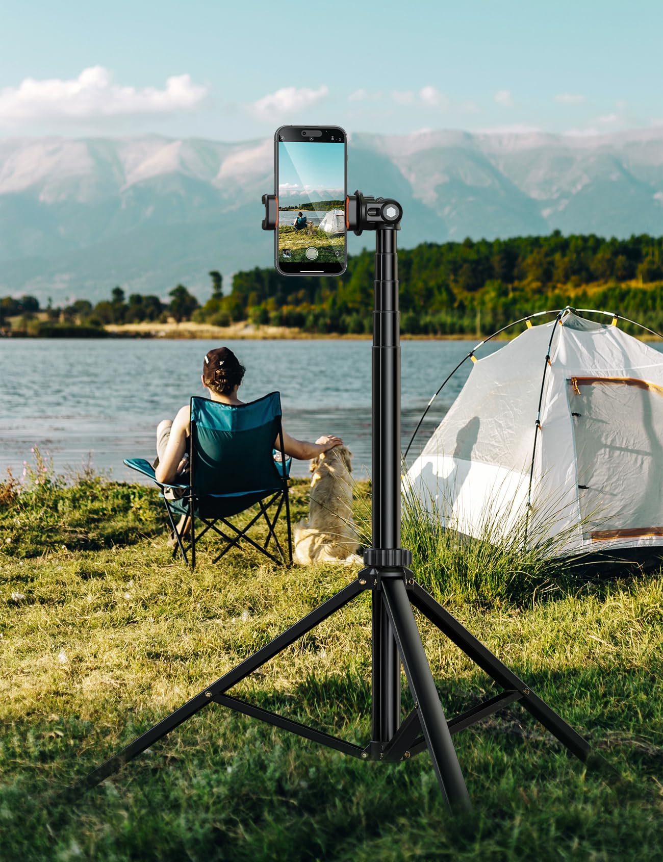 71'' Phone Tripod & Selfie Stick, Tripod for iPhone with Detachable Remote, Portable Phone Tripod Stand for Video Recording, Travel Tripod for Cell Phone, Compatible with Smartphones, DSLR