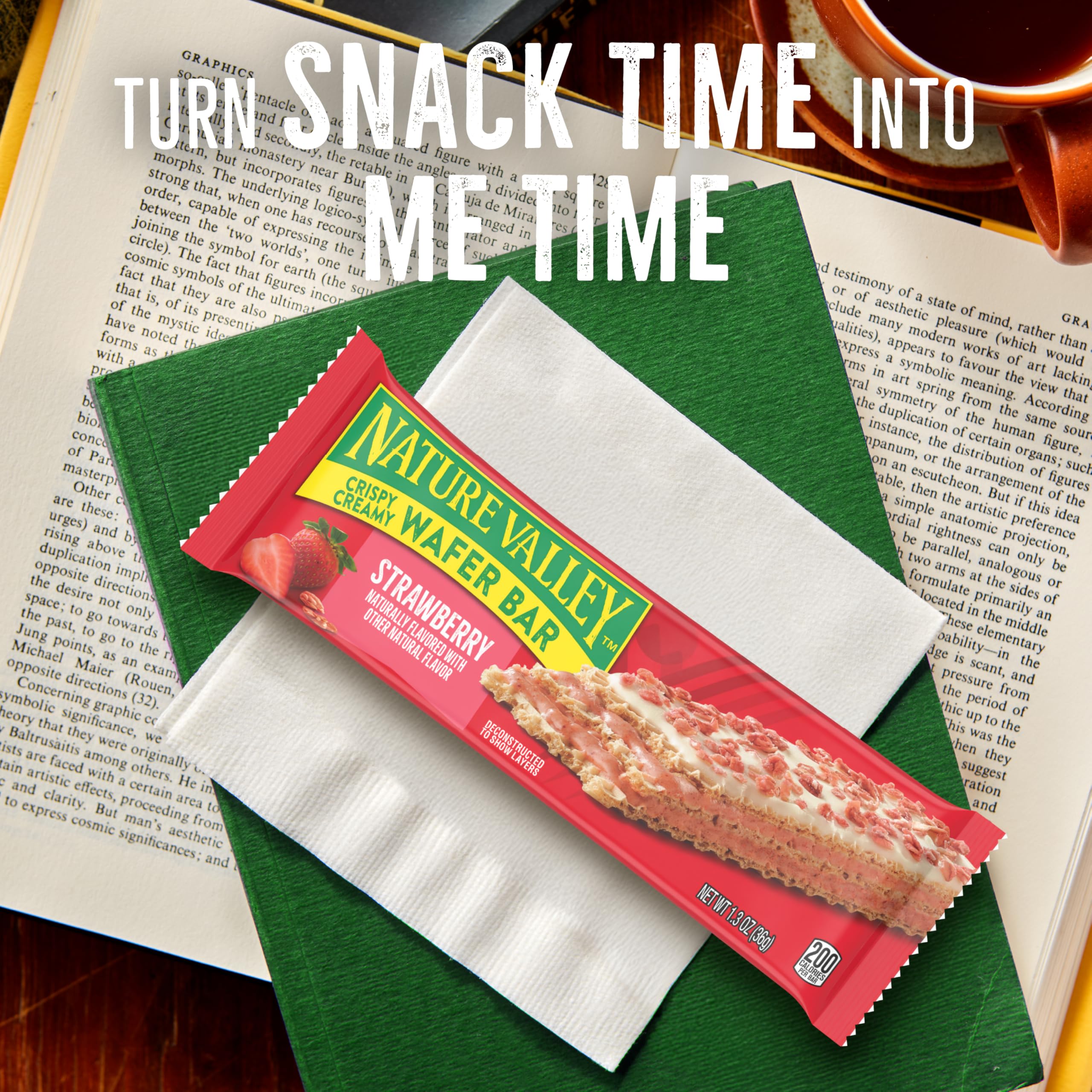 Nature Valley Strawberry Crispy Creamy Wafer Bars, Made With Whole Grain, 5 Bars, 6.5 oz Box