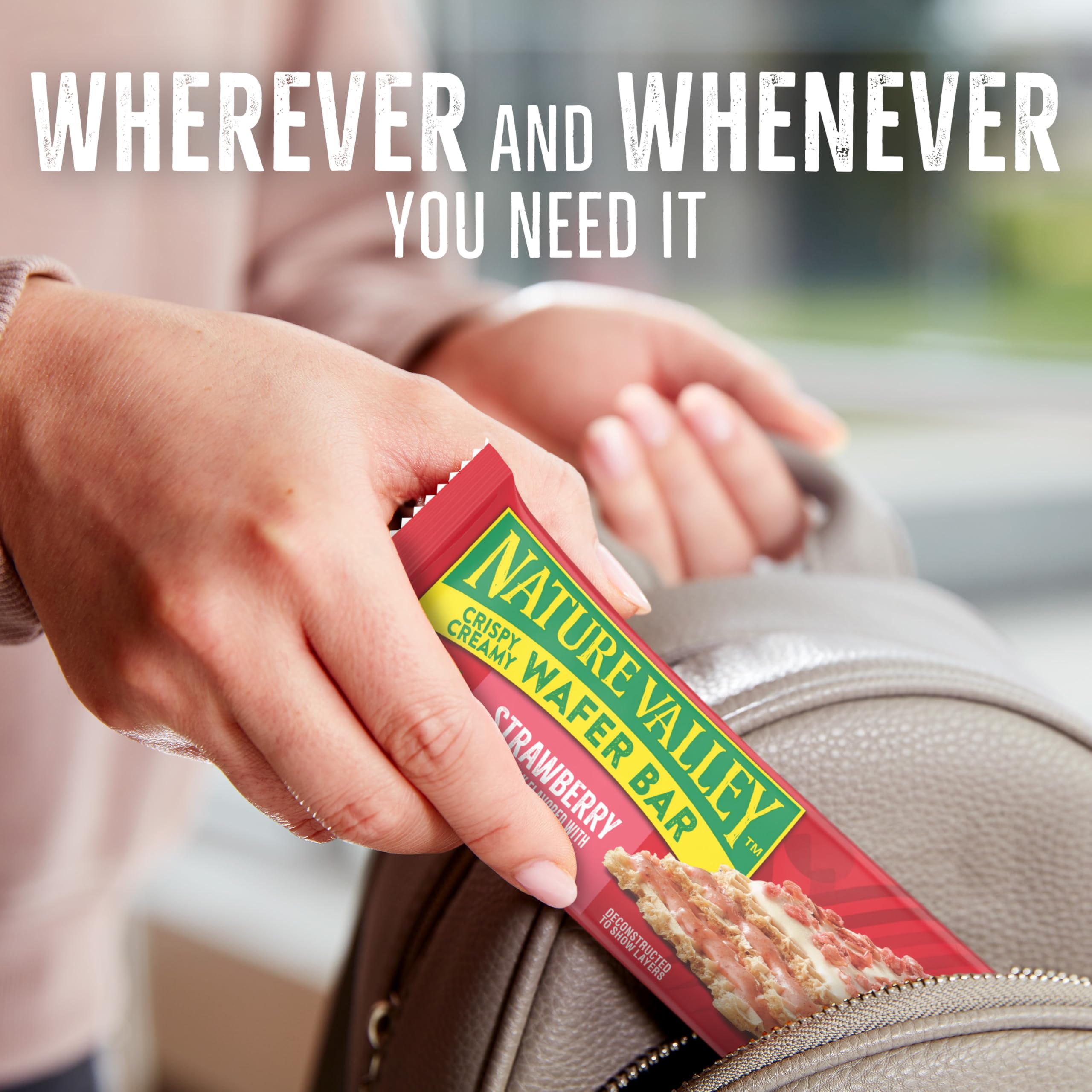 Nature Valley Strawberry Crispy Creamy Wafer Bars, Made With Whole Grain, 5 Bars, 6.5 oz Box