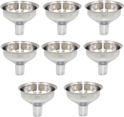2Pcs Silver Small and Stainless Steel Funnel Suitable for Kinds of Hip Flasks Wine Pot Filler Attractive Design Funnels Specialty Tools and Gadgets 9MM