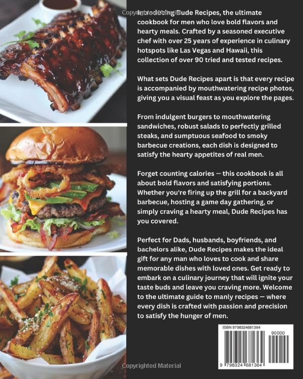 Dude Recipes-Cookbook For Men, The Ultimate Guide to Manly Recipes for Manly Men
