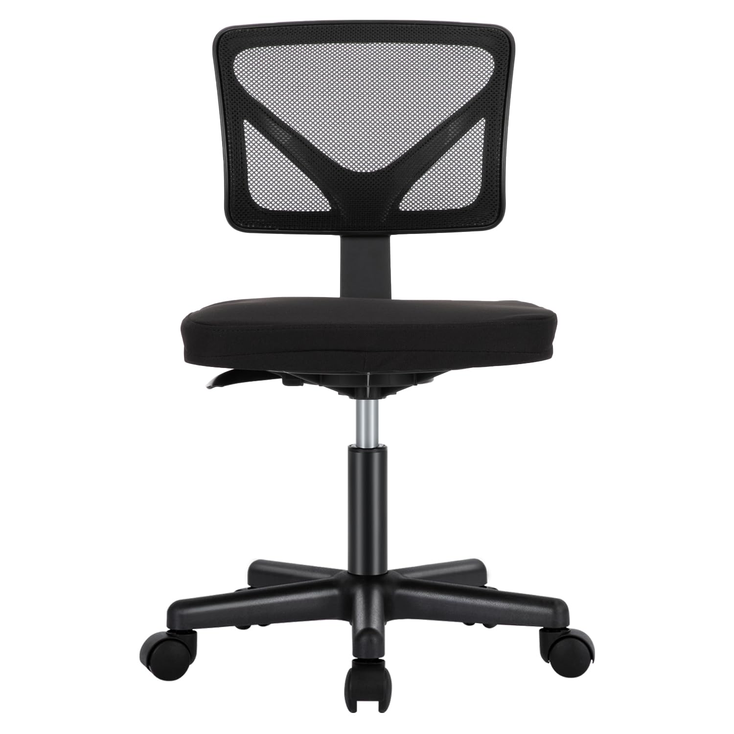 Sweetcrispy Office Computer Desk Chair, Ergonomic Low-Back Mesh Rolling Work Swivel Chairs with Wheels, Armless Comfortable Seat Lumbar Support for Home, Bedroom, Study, Student, Adults, Black