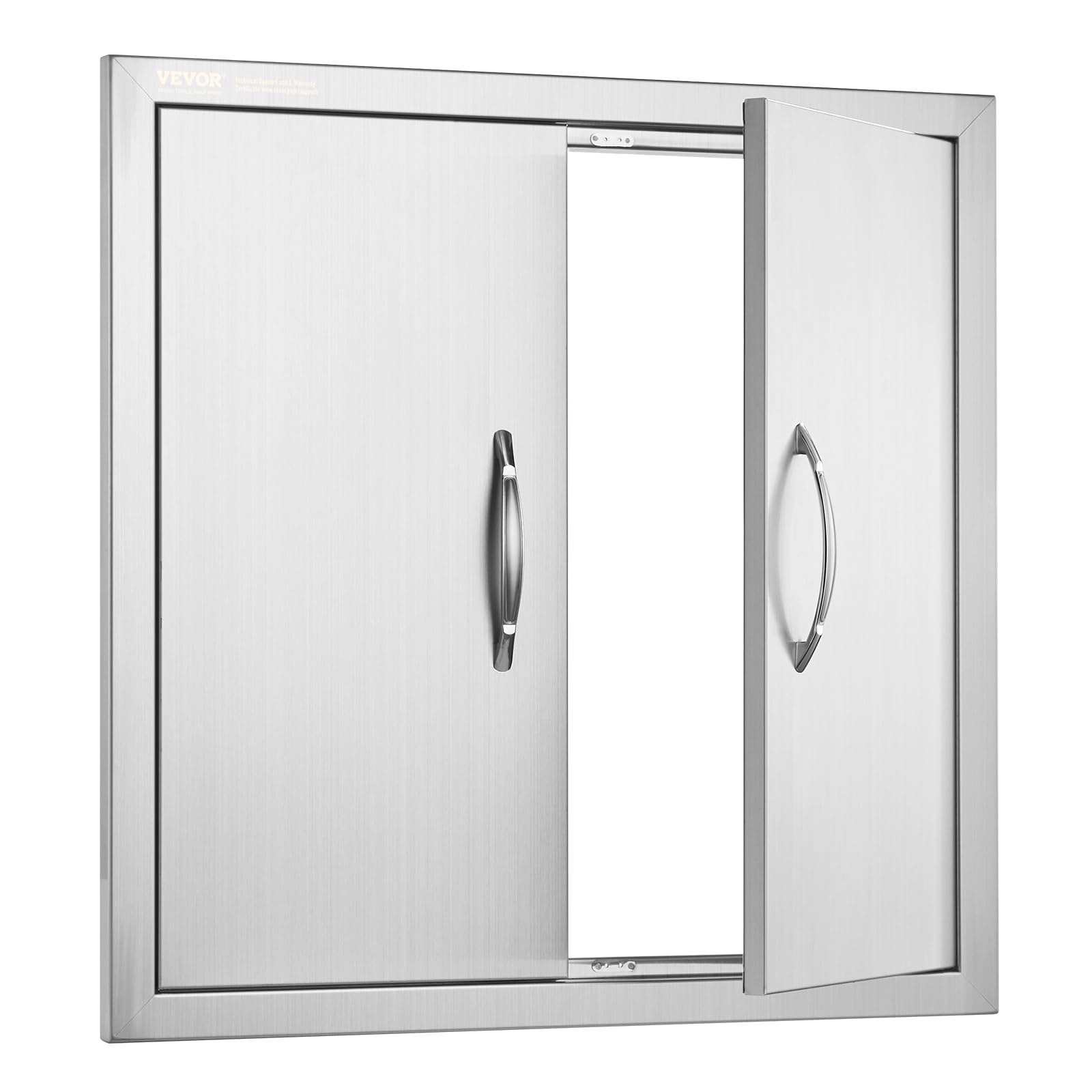 VEVOR BBQ Access Double Door, 24W x 24H Inch Outdoor Kitchen, Stainless Steel Flush Mount, Double Wall Vertical With Handles and Hooks, for BBQ Island, Grilling Station, Outside Cabinet