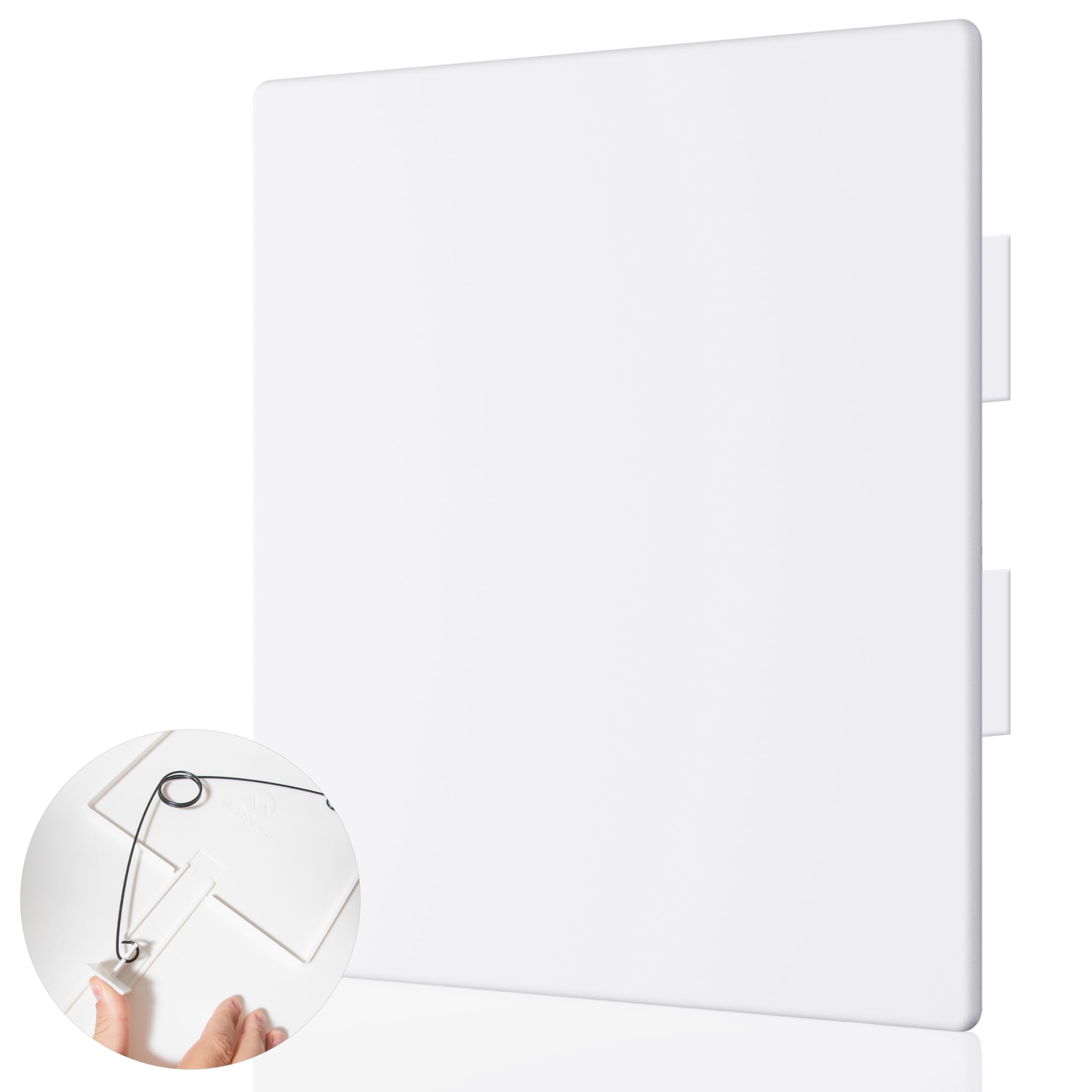 Morvat Adjustable Spring Access Panel, Fits 8"x8" - 12"x12" Inches (External 13.5"x13.5"), for Drywall, Ceiling, Electrical, Plumbing Heavy-Duty & Easy Install, Wall Hole Cover Plate, White (1-Pack)