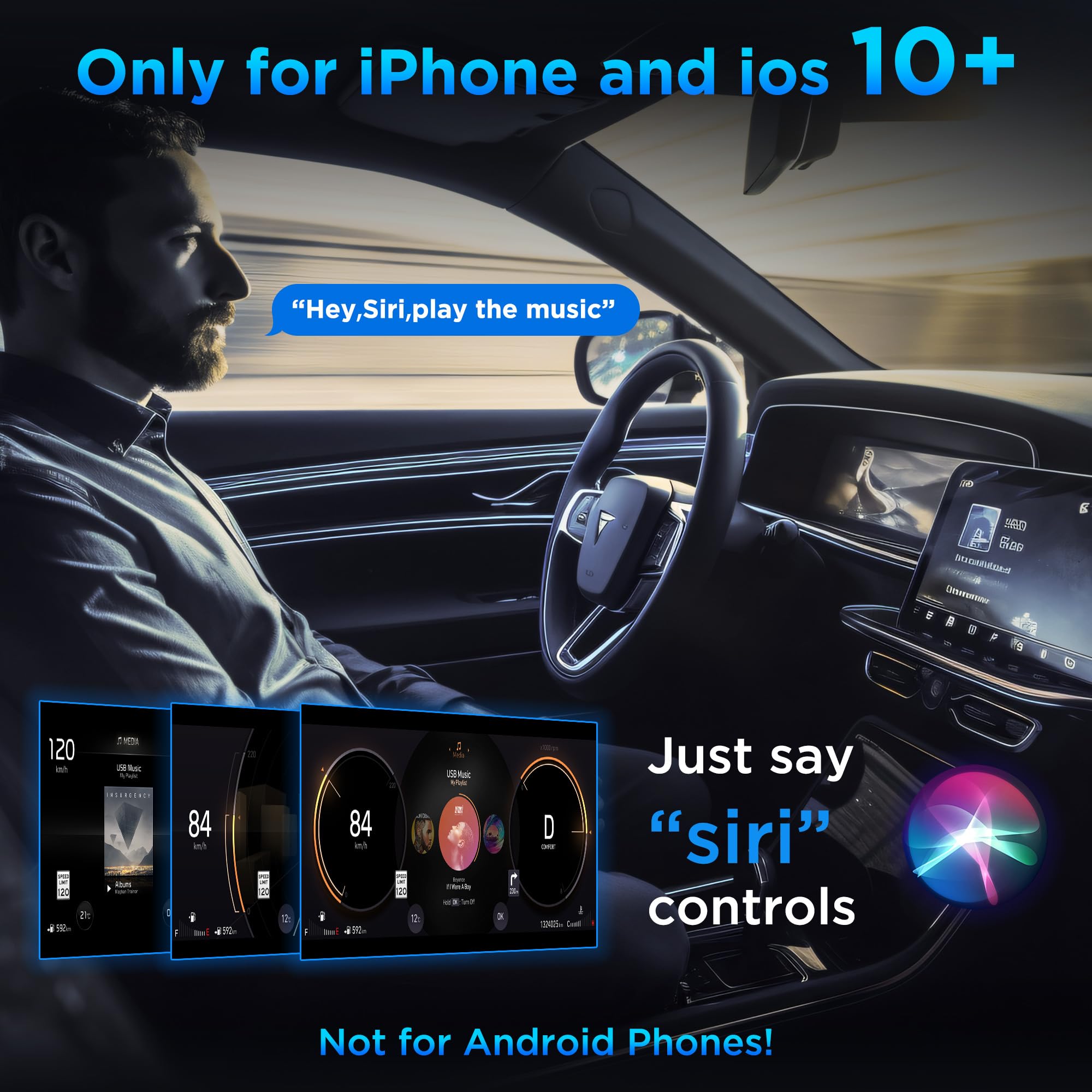 Wireless Carplay Adapter, Converts Wired to Wireless carplay Adapter for iPhone, Wireless Control Plug & Play Carplay for Cars from 2017 & for Apple iPhone iOS 10+