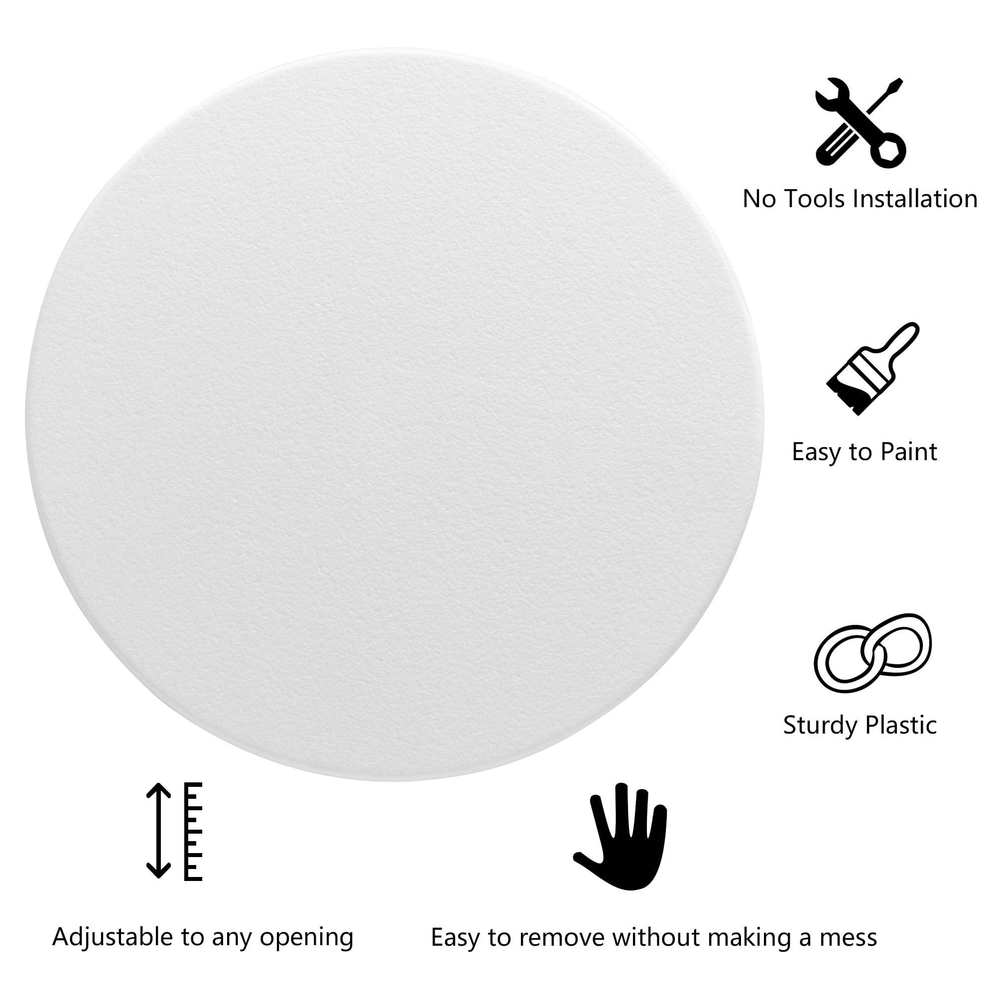 Easy-Exs 10" Round Access Panel for Ceiling and Wall - Adjustable from 6 to 9 inches - Ceiling Hole Cover - for Electrical, Plumbing, Cables, HVAC, Speaker and LED Holes - Durable Plastic Panel