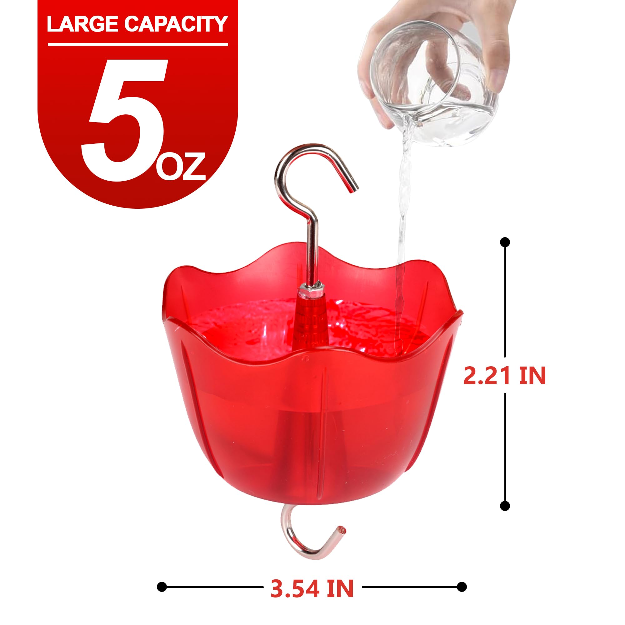 Ant Moat for Hummingbird Feeders 4 Pack,5 oz High Capacity,Suitable for Outdoor Patio Hanging Feeder, Garden Decoration, Sturdy and Leak-Proof(Bottle not Included