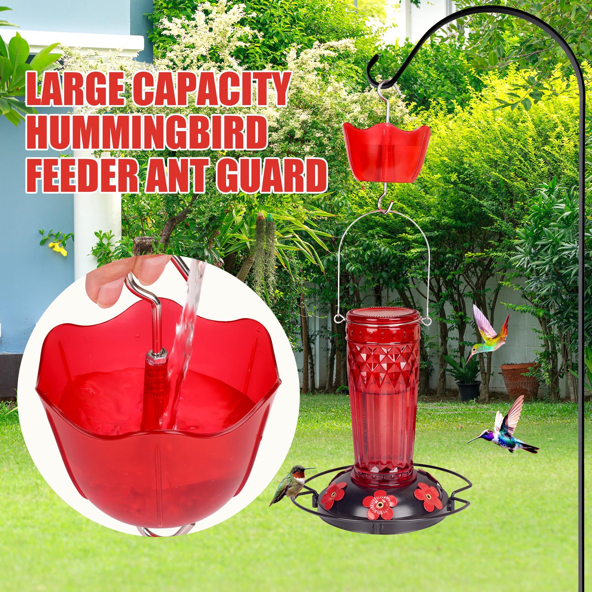 Ant Moat for Hummingbird Feeders 4 Pack,5 oz High Capacity,Suitable for Outdoor Patio Hanging Feeder, Garden Decoration, Sturdy and Leak-Proof(Bottle not Included