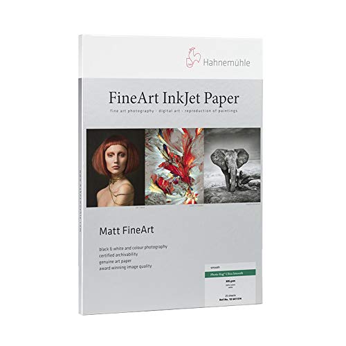 Hahnemuhle Photo Rag, 100 % Rag, Ultra Smooth, White Matte Inkjet Paper, 305 gsm, 44" x 49' Roll, 3" Core