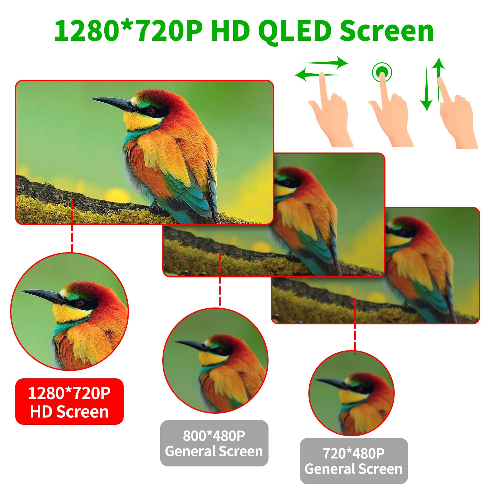 [QLED Screen Upgrade] Double Din Car Stereo with Dash Cam, Wireless Apple CarPlay and Android Auto, Bluetooth 5.3, 4.2-Channel Audio Output, MirrorLink, Backup Camera, AM/FM Car Radio