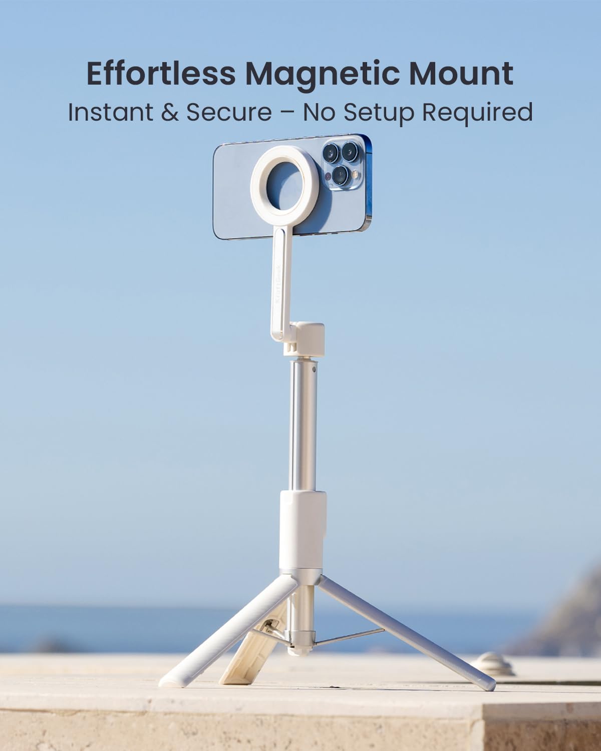 KraftGeek Magnetic Selfie Stick Tripod for iPhone, 64β Phone Tripod for Magsafe, Travel Tripod Stand with Remote for Cell Phone iPhone 16 Pro Max