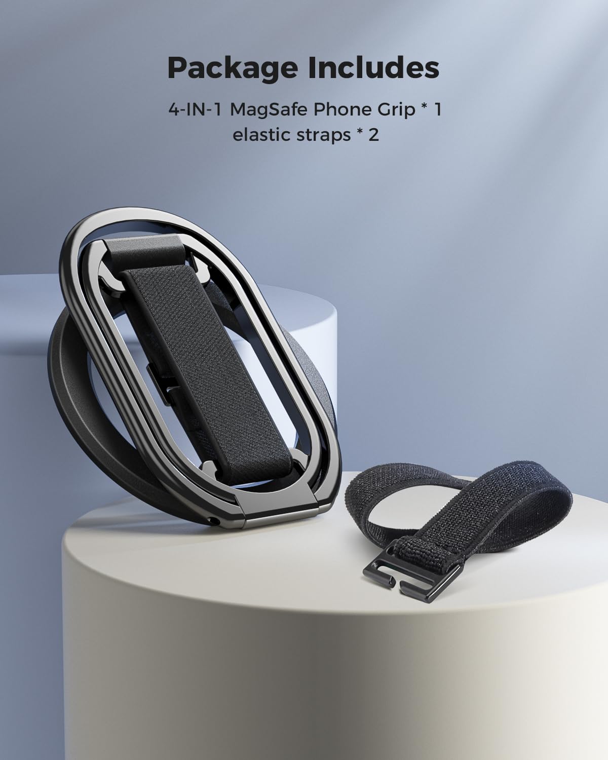 [2025 Newest] SUPERONE for MagSafe Phone Grip for MagSafe Kickstand Compatible with MagSafe Finger Loop, 4-in-1 Phone Ring Holder Strap for MagSafe iPhone 16/15/14/13/12 Series