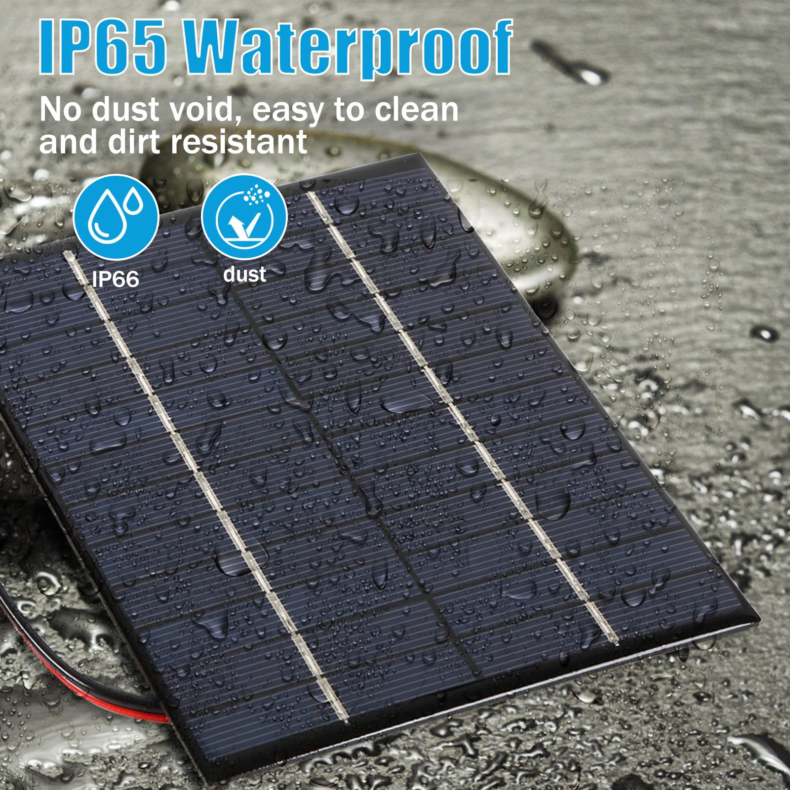 Folgtek 2W 12V Solar Panel DIY Battery Solar Charger Board + Tiger Clip- Perfect for Outdoor Charging Batteries and Low-Power Electronic Products