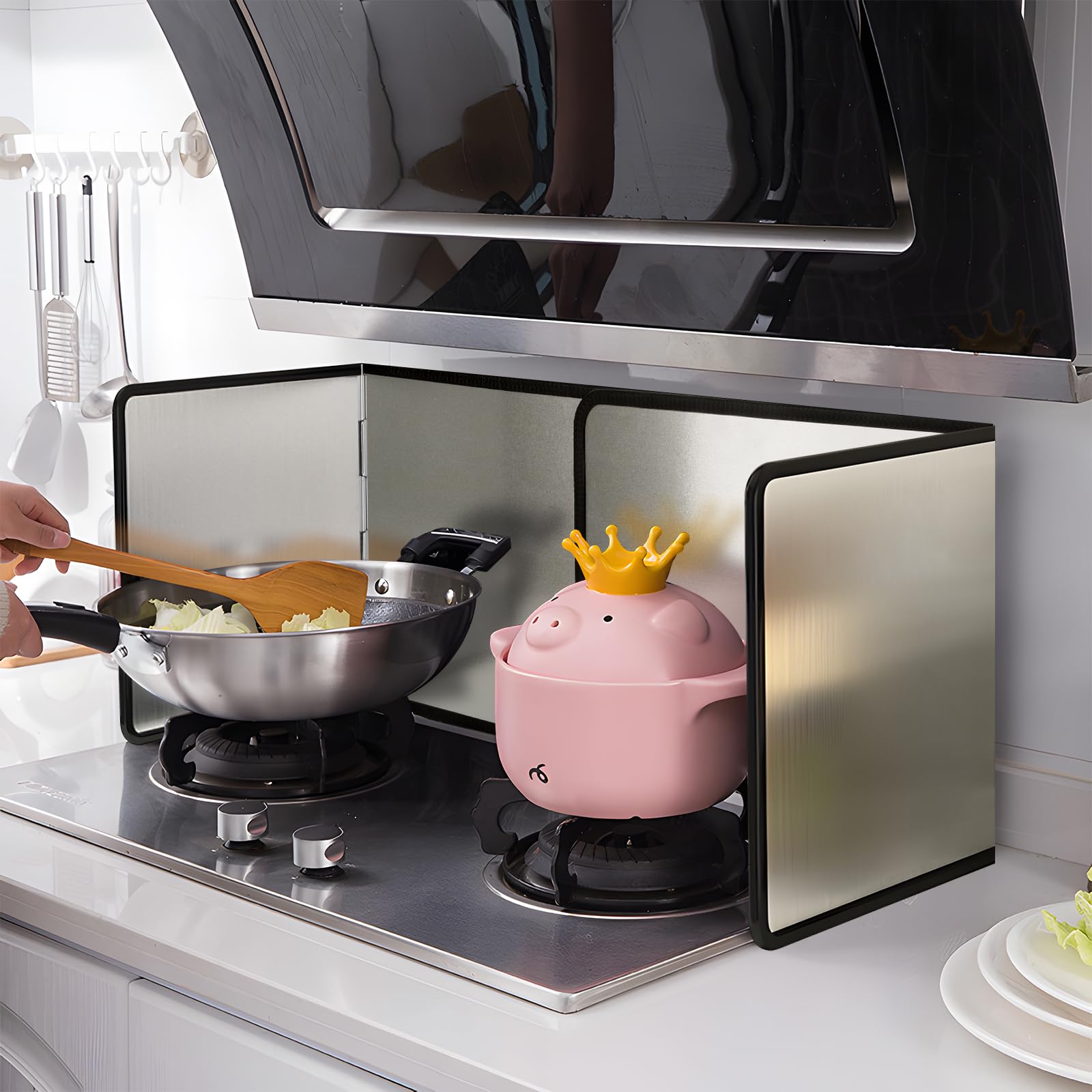 Foldable Stove Splatter Guard Grease Shield Nonstick Oil Stove Splash Guard Cooking Splatter Screen Kitchen Backsplash Protector For Stove Top Wall Gas Range Frying Pan Camping⦠(Height 30cm)