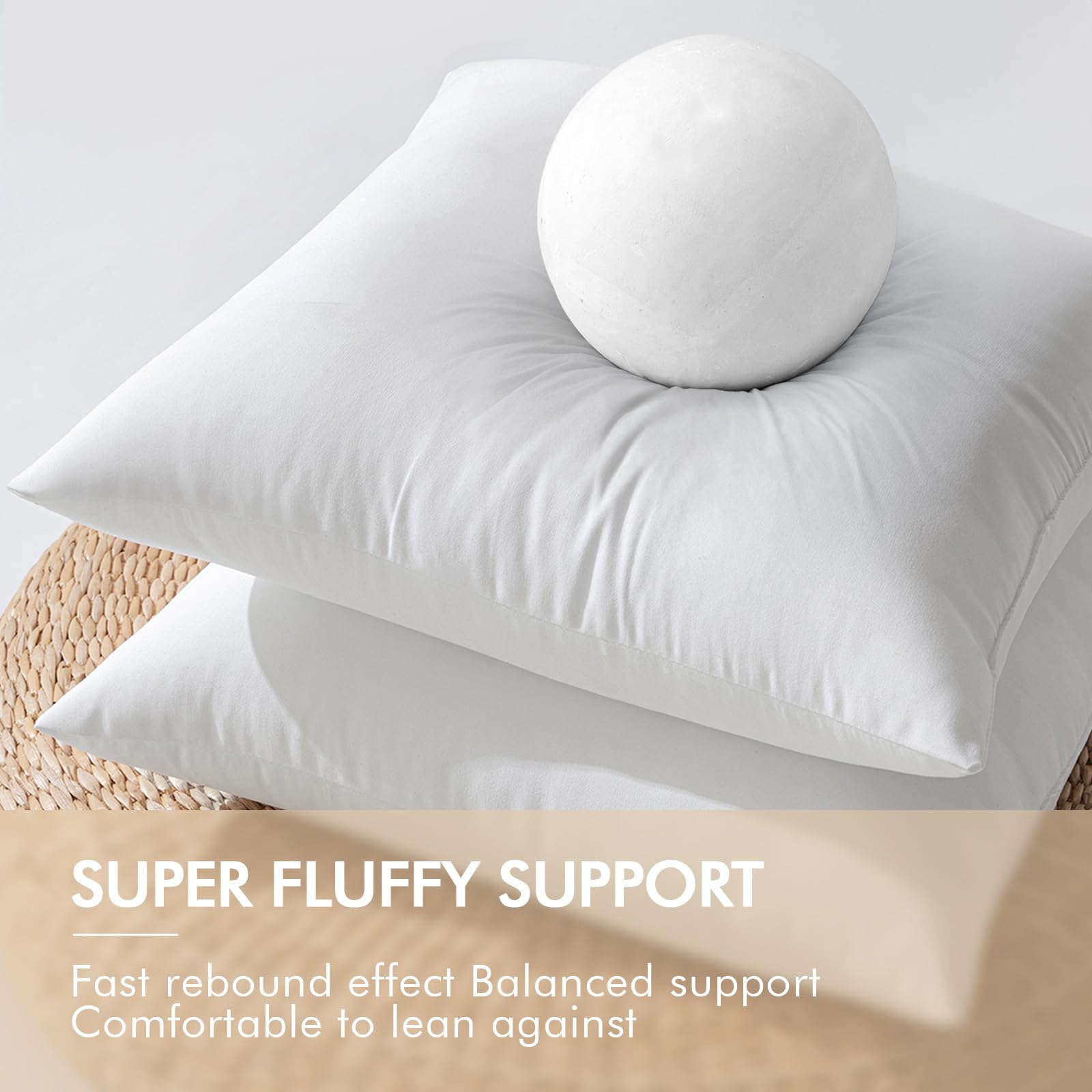 MIULEE Pack of 4 18x18 Inch Outdoor Pillow Inserts Waterproof Decorative Throw Pillow Insert, Square Lumbar Garden Pillow Form for Patio Sofa Couch