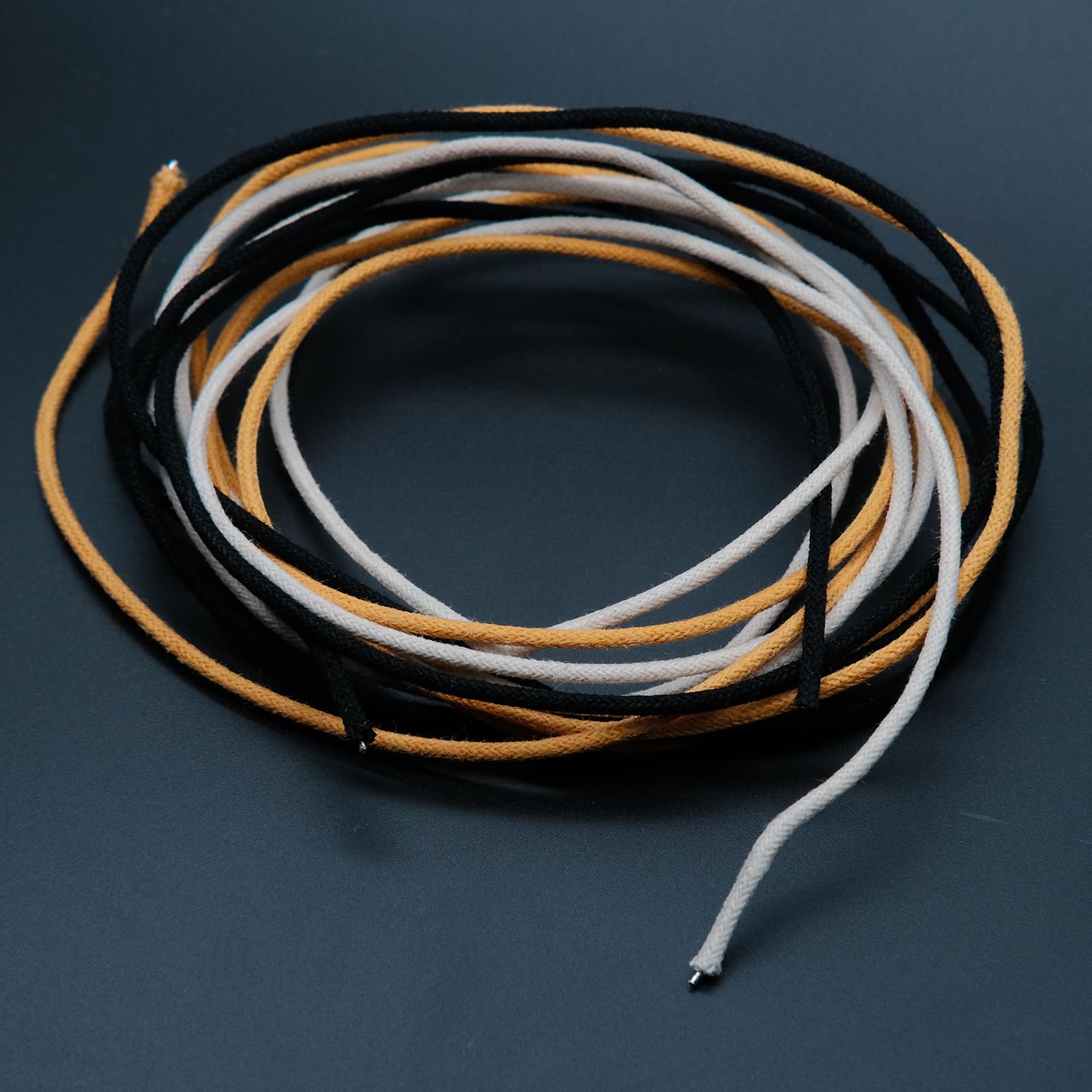 harpfeas Cloth-covered Waxed Vintage-style Pushback Guitar Wire -10 Feet (3.3-white/3.3-black/3.3-yellow) Pushback Wire for Electric Guitar Upgrades Kits