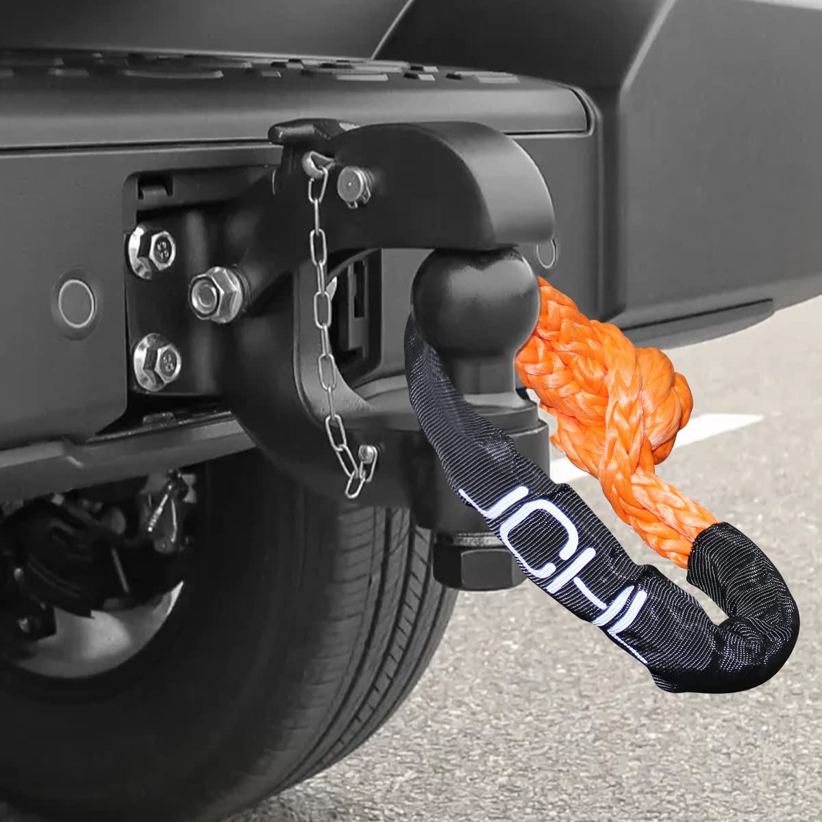 JCHL Soft Shackle Synthetic Road Recovery Rope 1/2' X 23 Inch 56000LBS Breaking Strength Tow Shackles for Sailing SUV Off Road Towing ATV Recovery 2 Pack