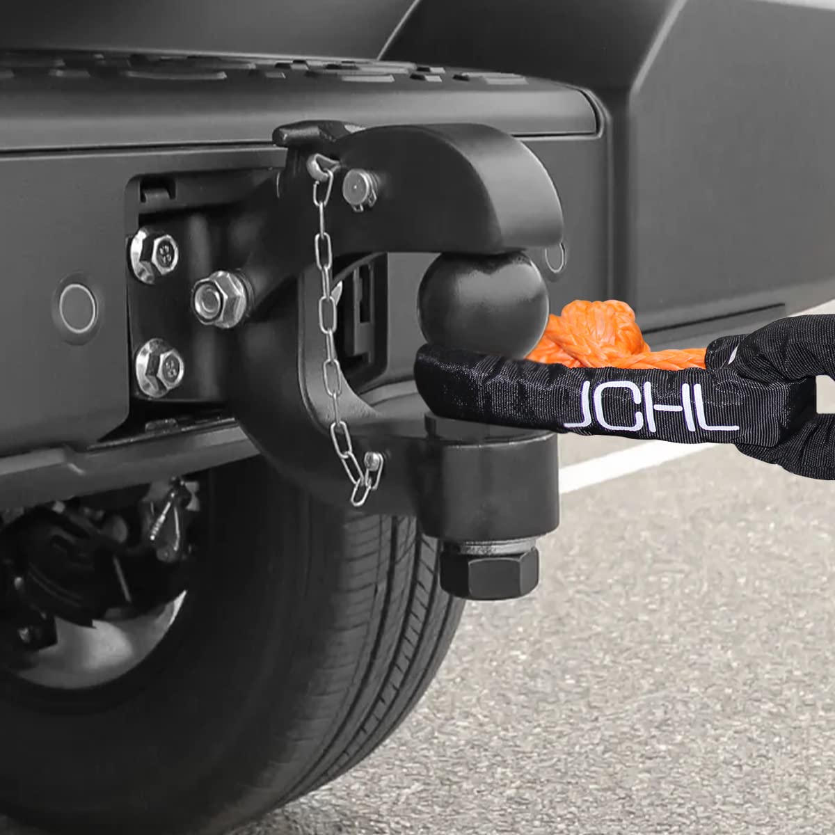 JCHL Soft Shackle Synthetic Road Recovery Rope 1/2' X 23 Inch 56000LBS Breaking Strength Tow Shackles for Sailing SUV Off Road Towing ATV Recovery 2 Pack