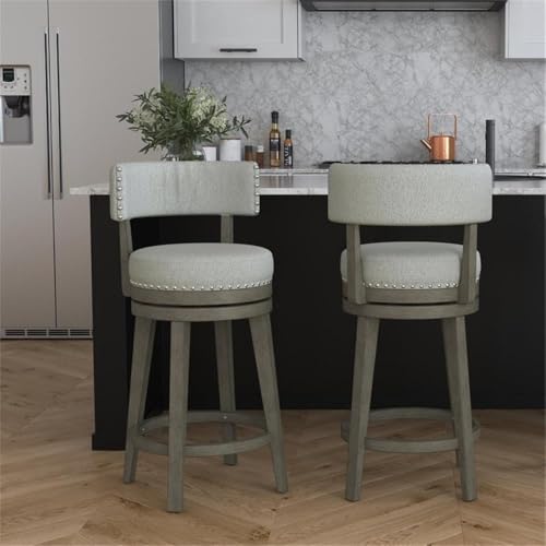 Hillsdale Furniture Lawton Wood Counter Height Swivel Stool Walnut