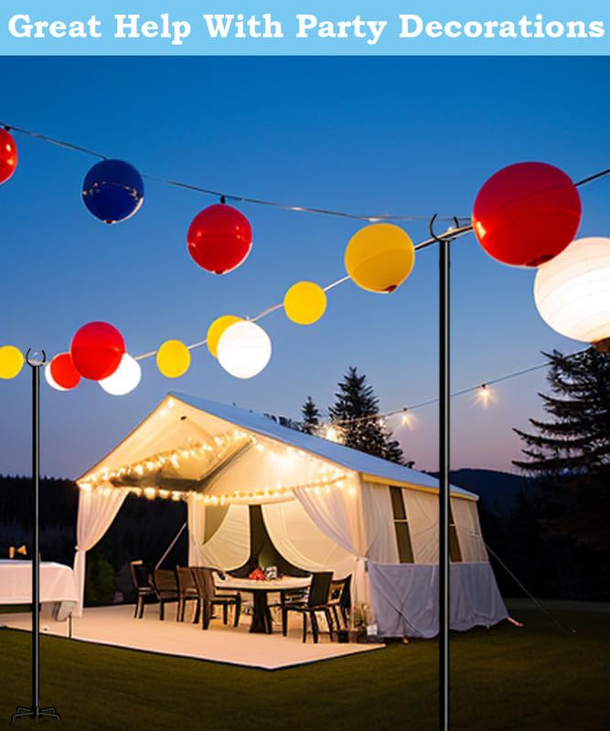 Sungaryard String Light Pole Stand for Outdoor String Lights Hanging, Use for Backyard, Garden, Patio, Party, Festival, Wedding, Picnic, 10FT, Matte, 1 Pole
