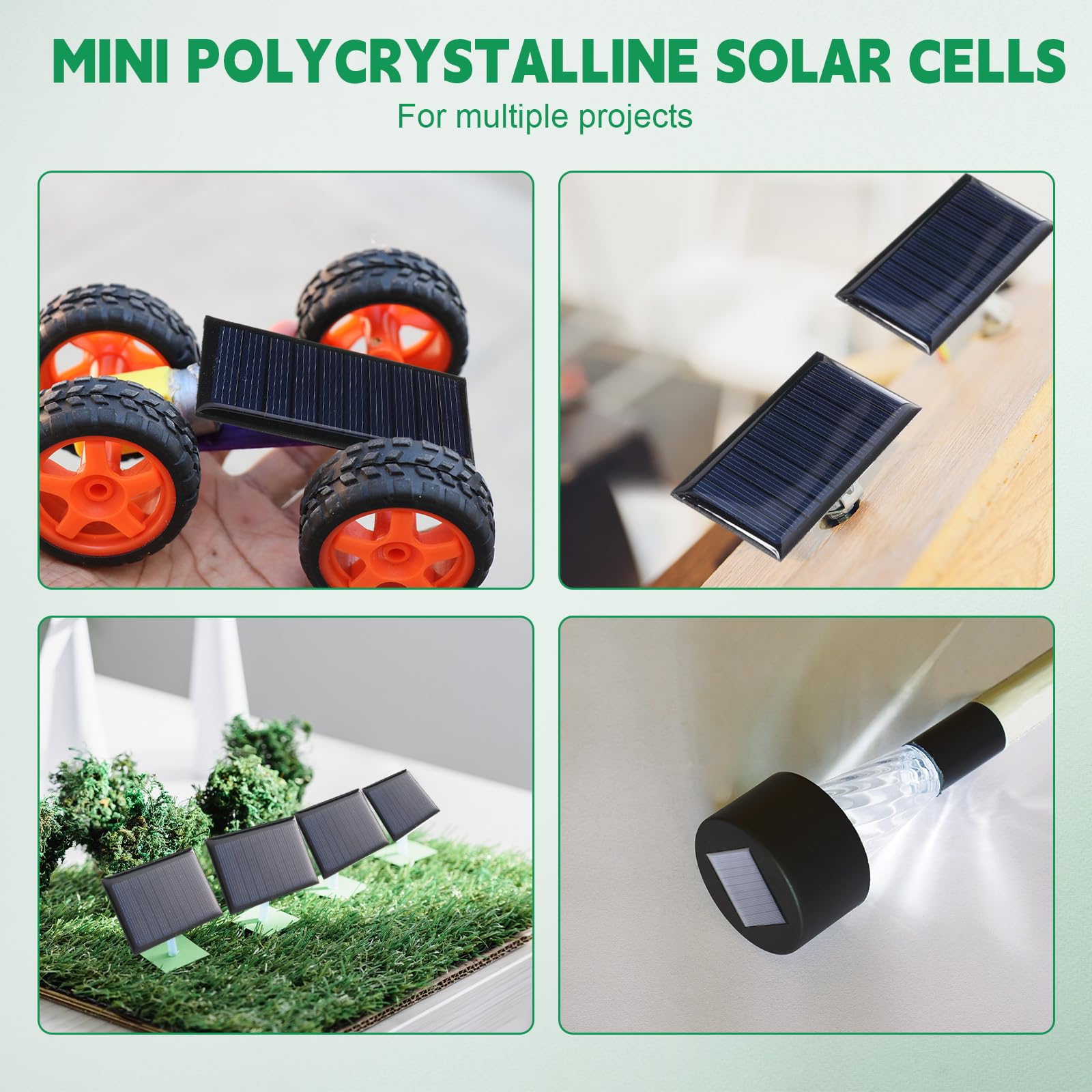 Retisee 30 Pcs Small Solar Panels Mini Polycrystalline Solar Cells 5v 60ma Epoxy Plate Photovoltaic Cells Charger Module with 10 cm Cable for Battery Charger DIY System 68 x 37 mm