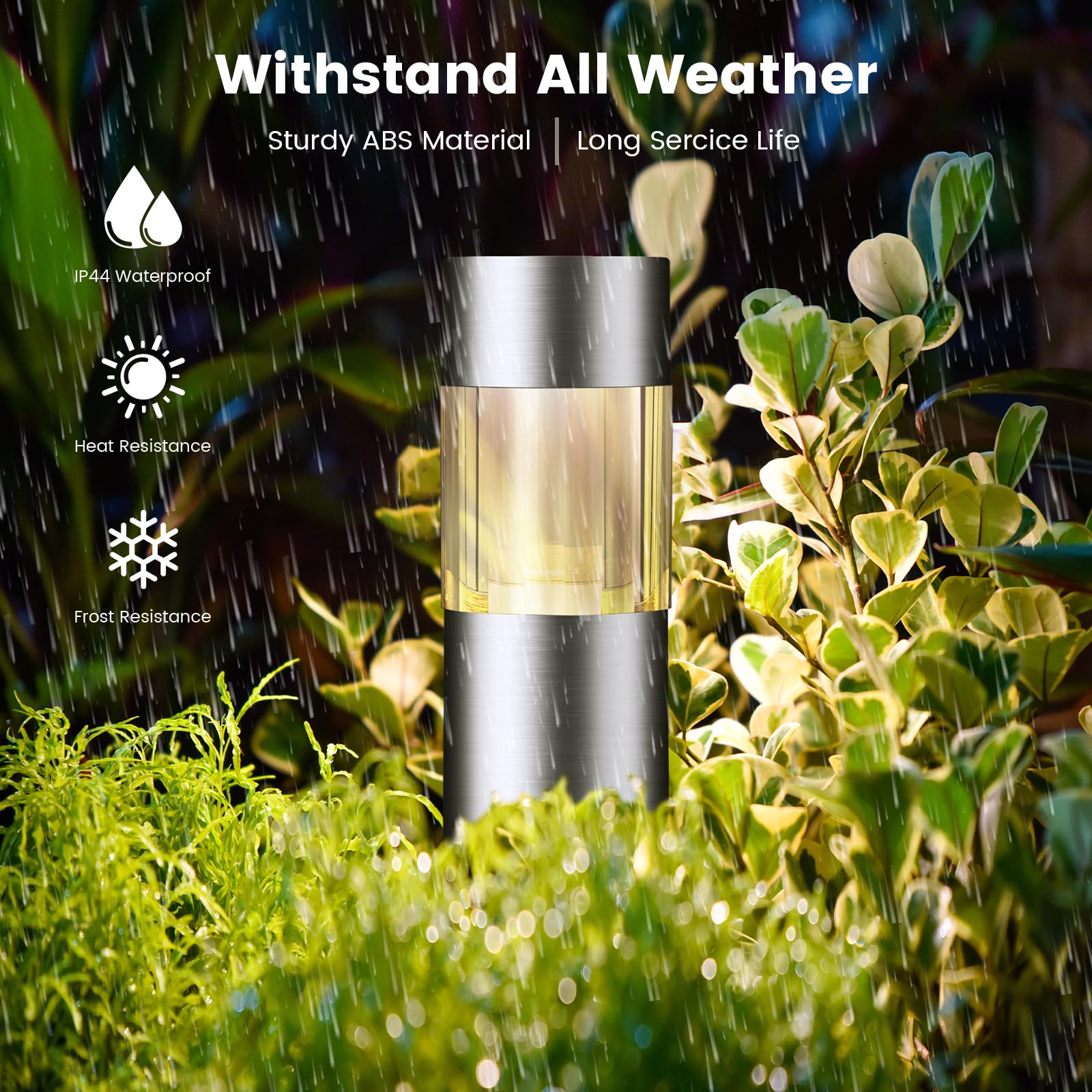 pearlstar Solar Outdoor Lights,10 Pack Waterproof Stainless Steel Solar Stake Lights,Solar Light Outside for Pathway,Path, Walkway, Driveway, Yard, Patio, Garden Decor(Warm White)