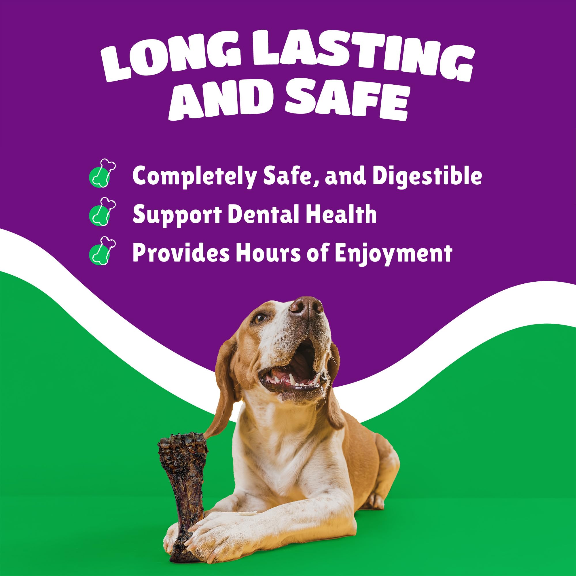 Lively Tails Liver Coated Dog Bones for Aggressive Chewers, Chew Bone for Large Dogs, Beef Shin Large Bone, Long Lasting Dog Bones, 2 Pack