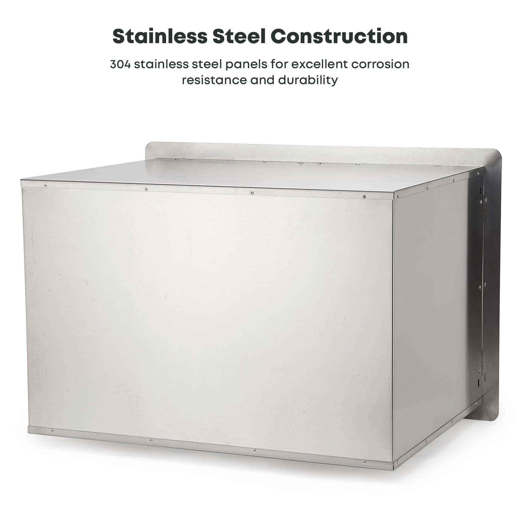 Stanbroil Double Door Dry Storage Pantry, 30-Inch Wood Grain Storage Cabinet BBQ Access Door for Outdoor Kitchen, BBQ Island and Grill Station
