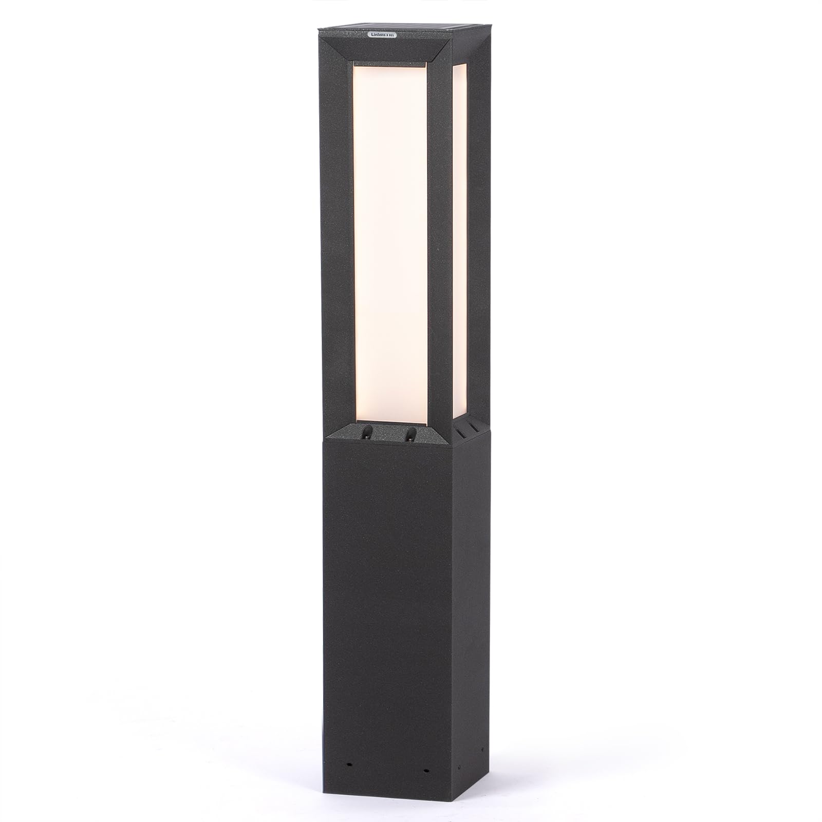 Linkmoon Solar Landscape Path Light, Stainless Steel 3W 350LM Luxury LED Lighting, 32 Inches Modern Outdoor Bollard Lighting for Lawn, Patio, Courtyard and Driveway Decoration