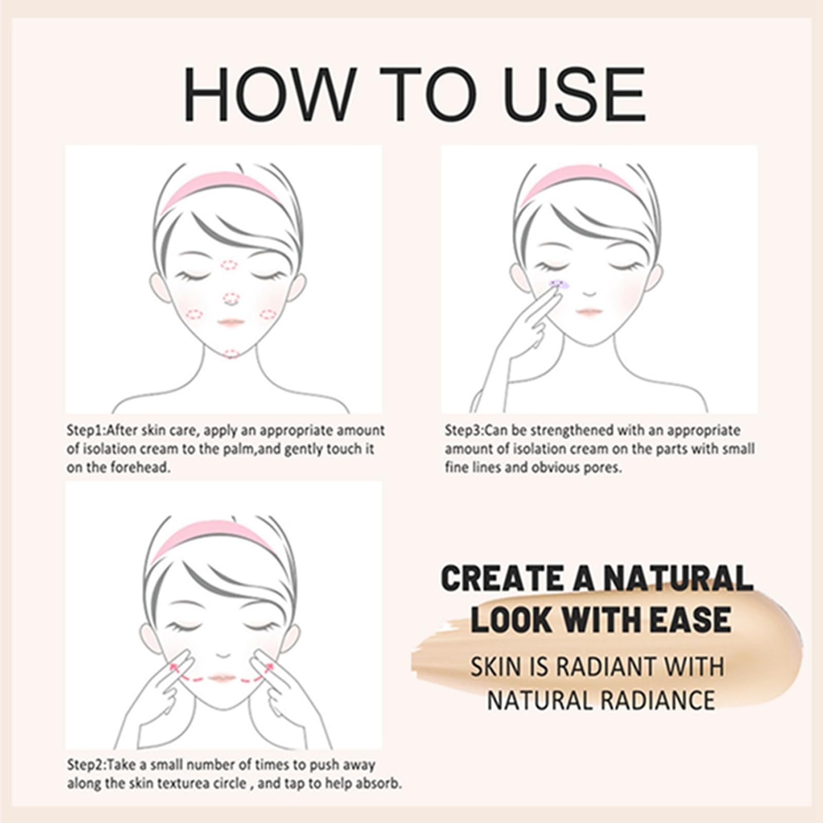 Rosarden BB Cream Tinted Moisturizer With SPF 50, Hydrating Formula Face Sunscreen For All Skin Types, Oil-Free, Light (01)
