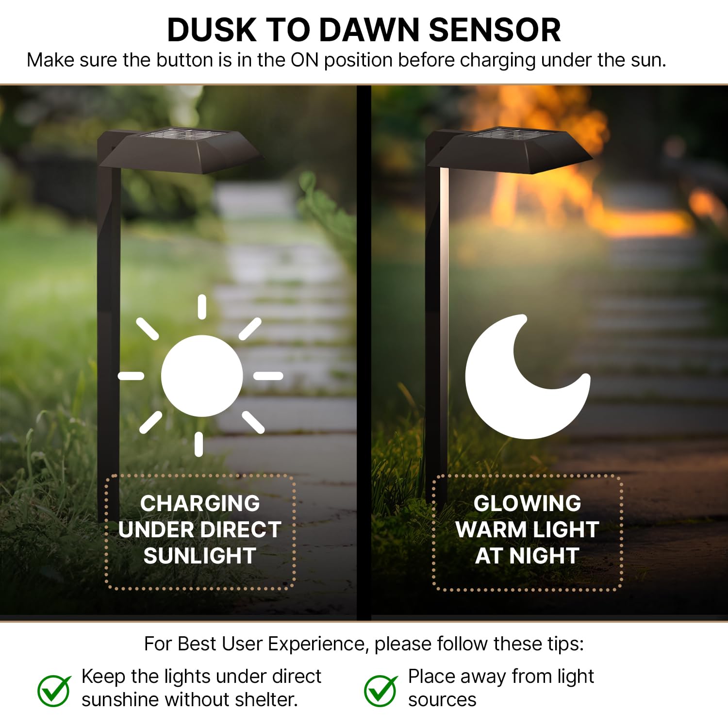 LampLust Black Solar Pathway Lights Outdoor, 4 Pack Stainless Steel Modern Path Lights, Waterproof, LED Metal Solar Garden Light for Yard, Walkway, Driveway & Landscape Lighting