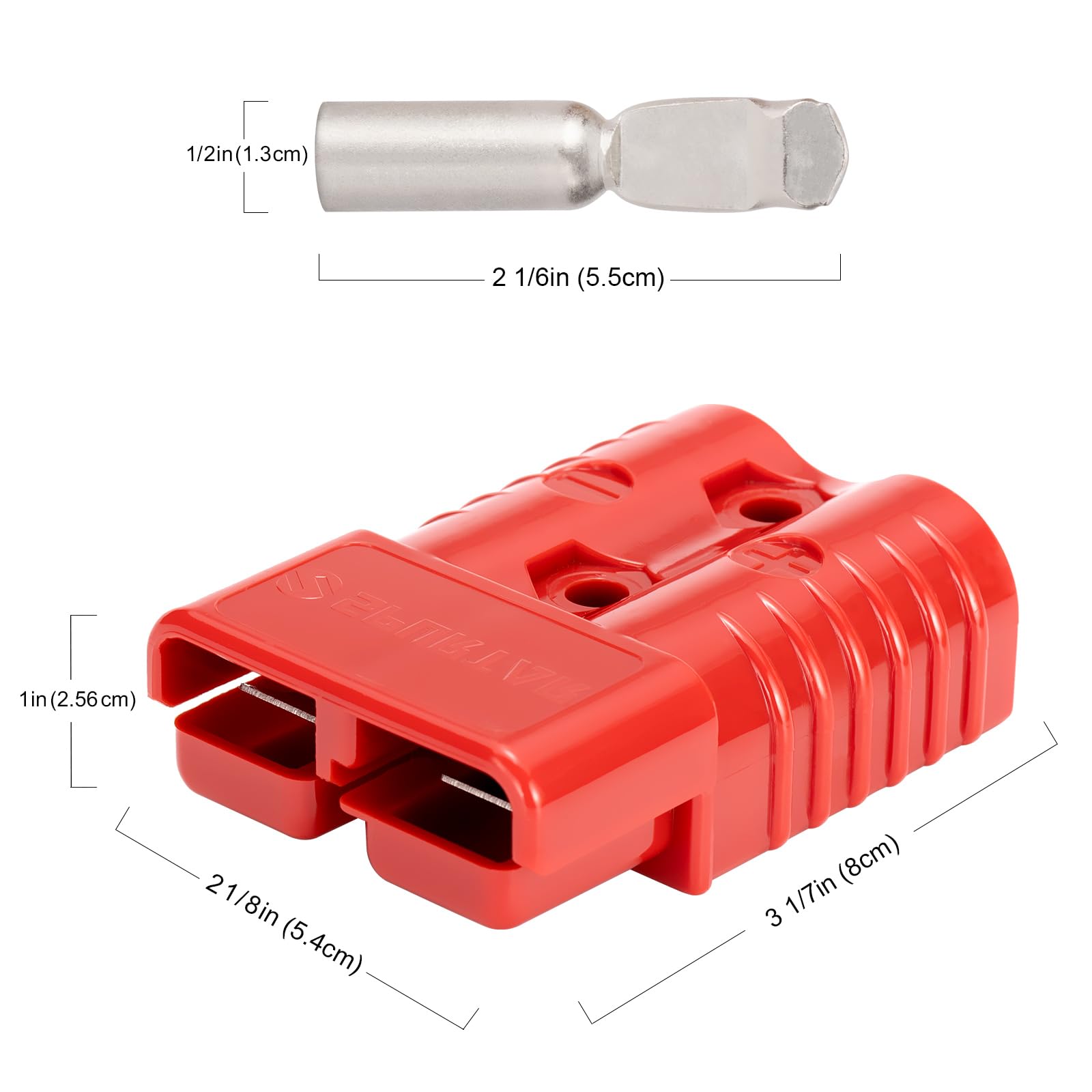 Spurtar 175A Battery Quick Connect/Disconnect, 1/0 AWG Wire Harness Plug, 12-36V Quick Connect Jumper Cables for Car ATV Lifts Motors Trailer Towing Winch, 4Pcs, Red