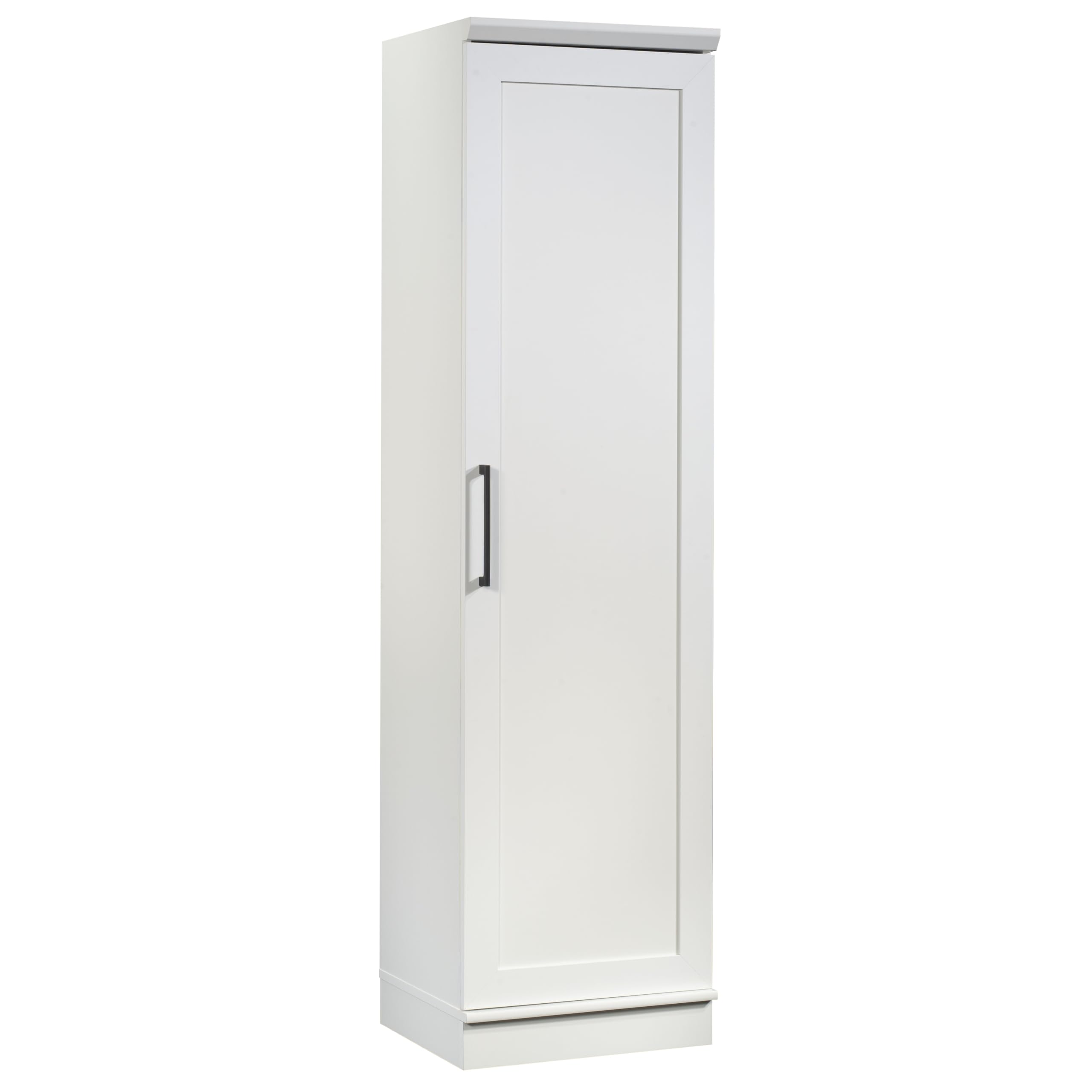 Sauder HomePlus Narrow Pantry Storage Cabinet Slim Single Door with Adjustable Shelves, Kitchen Laundry Bathroom Storage Cabinet, in Soft White