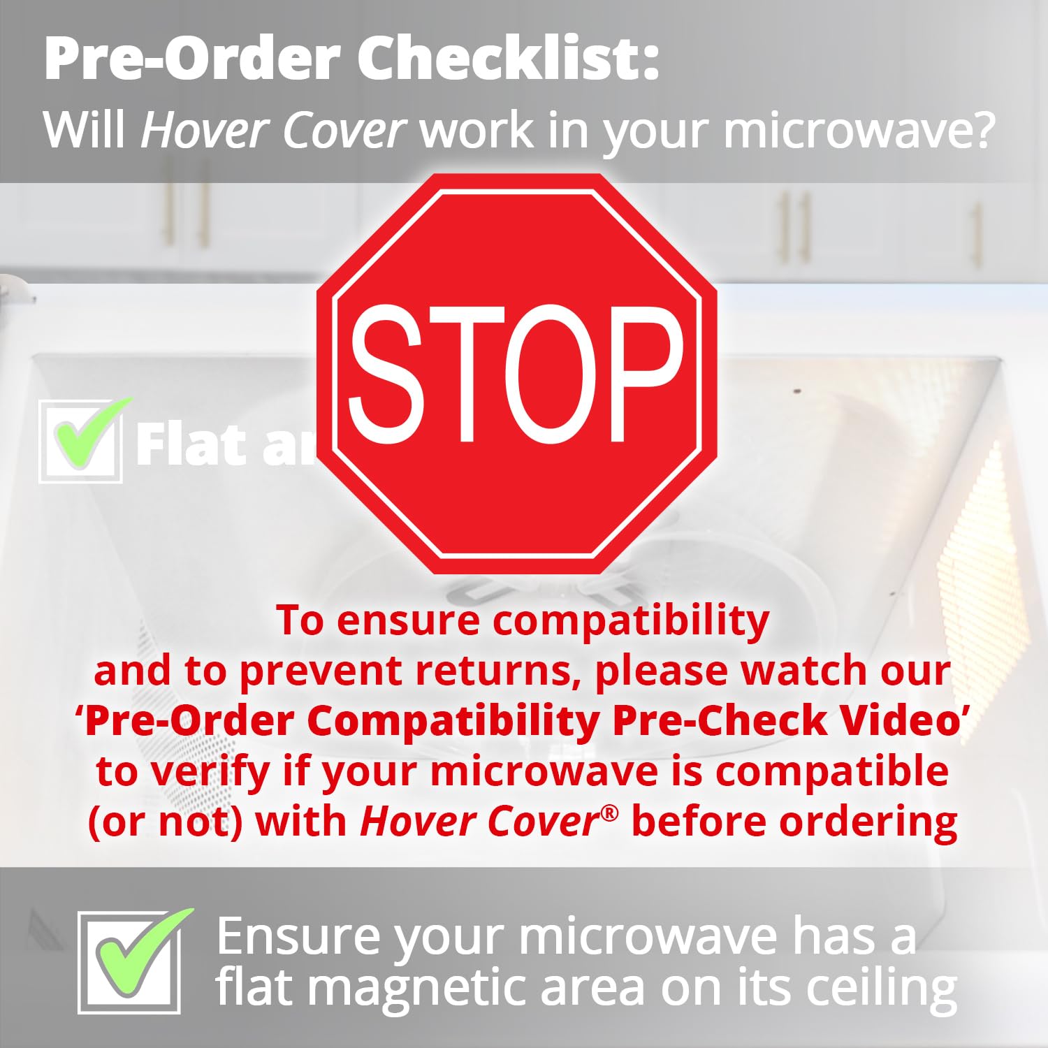 Hover Cover Magnetic Splatter Cover, 12-Inch Clear BPA-Free Food Lid, Vented Plate Guard with Steam Vents, Anti-Splash Microwave Lid, Dishwasher Safe, Space-Saving Magnetic Storage - Black 2 Pack