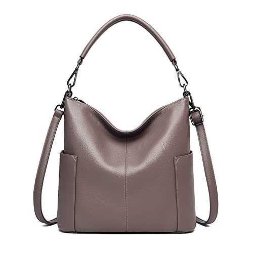 TarsaMult Hobo Bags for Women Soft Faux Leather Shoulder Crossbody Ladies Purses and Handbags Fashion Large Bucket Tote Bag(6073 Khaki)