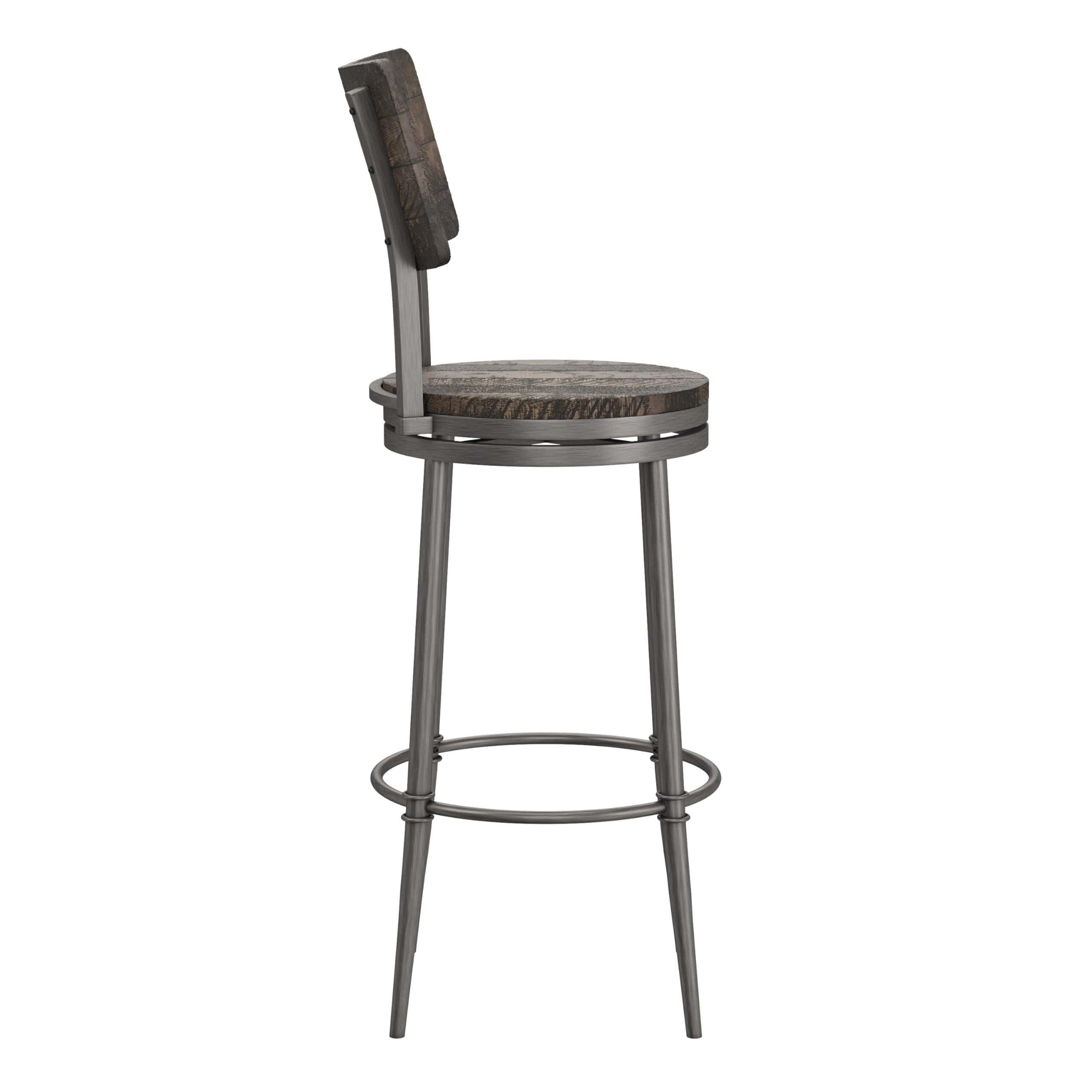 Hillsdale Jennings 30" Metal Farmhouse Bar Stool in Gray Finish