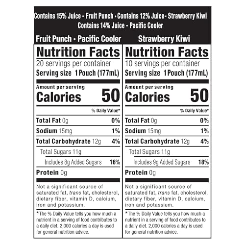 Capri Sun Fruit Punch, Strawberry Kiwi and Pacific Cooler Flavored Juice Drink Blend Variety Pack, 30 ct Box, 6 fl oz Pouches