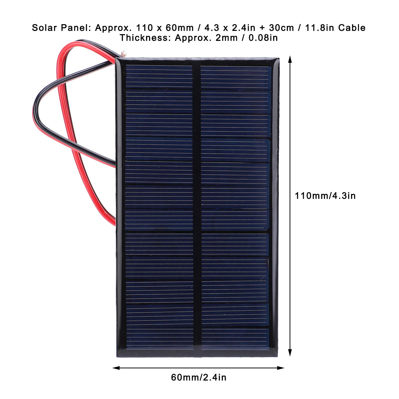 Eujgoov 3pcs Mini Solar Panels, DC 6V 1W Polycrystalline Solar Cell Module Micro Solar Panels for Solar Battery Charger