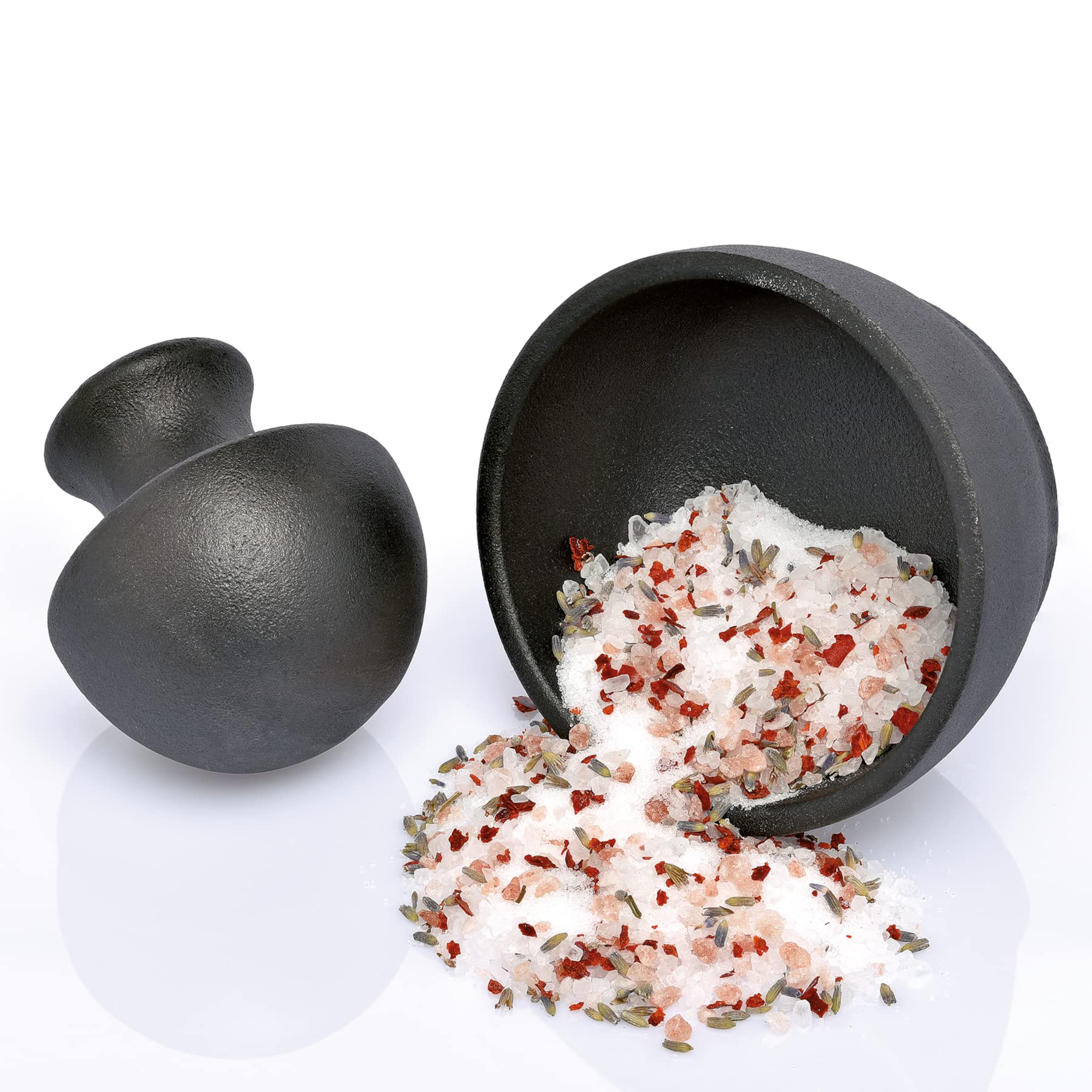 Zassenhaus Manu Cast Iron Mortar & Pestle, 4" x 3", Black